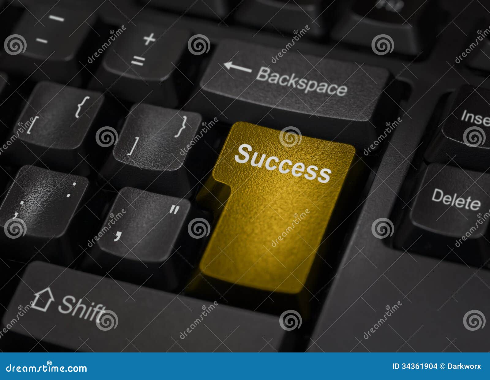 Golden Success Computer Key Stock Photo - Image of gold, black: 34361904