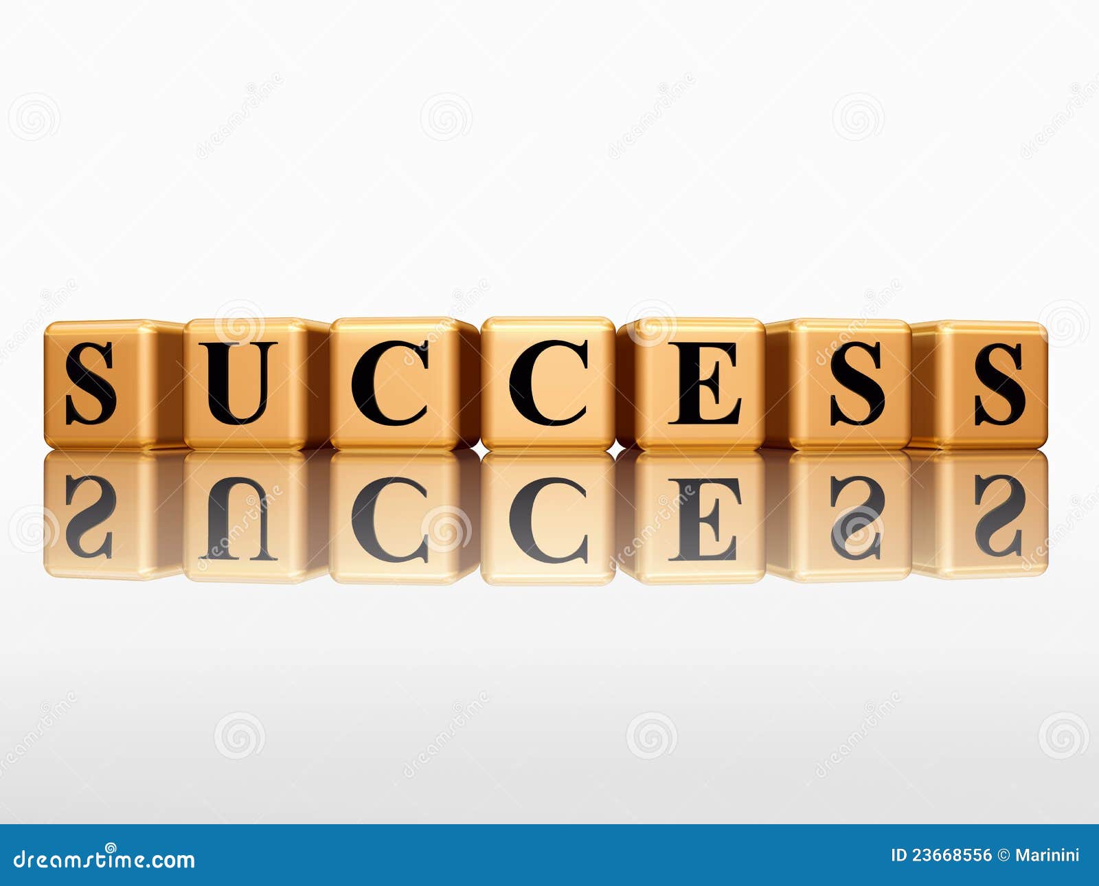 Golden Success with Reflection Stock Illustration - Illustration of ...