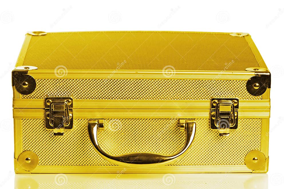 Golden suitcase stock image. Image of wealth, cash, case - 13771047