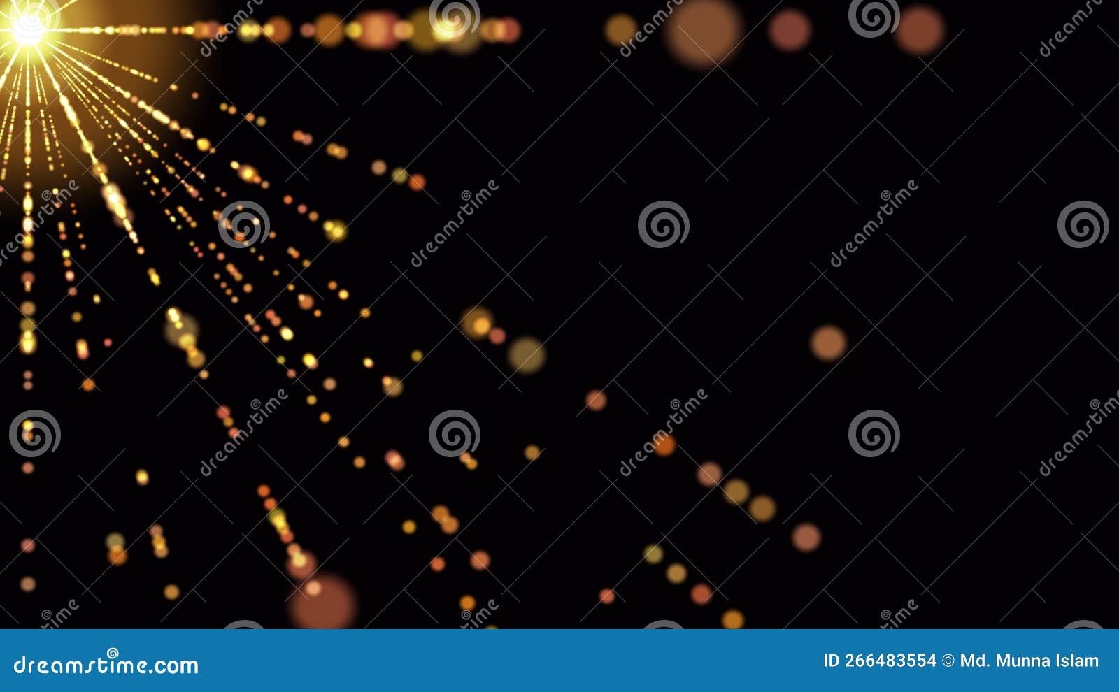 Golden Sun Ray. Computer Generated Abstract Background Stock ...