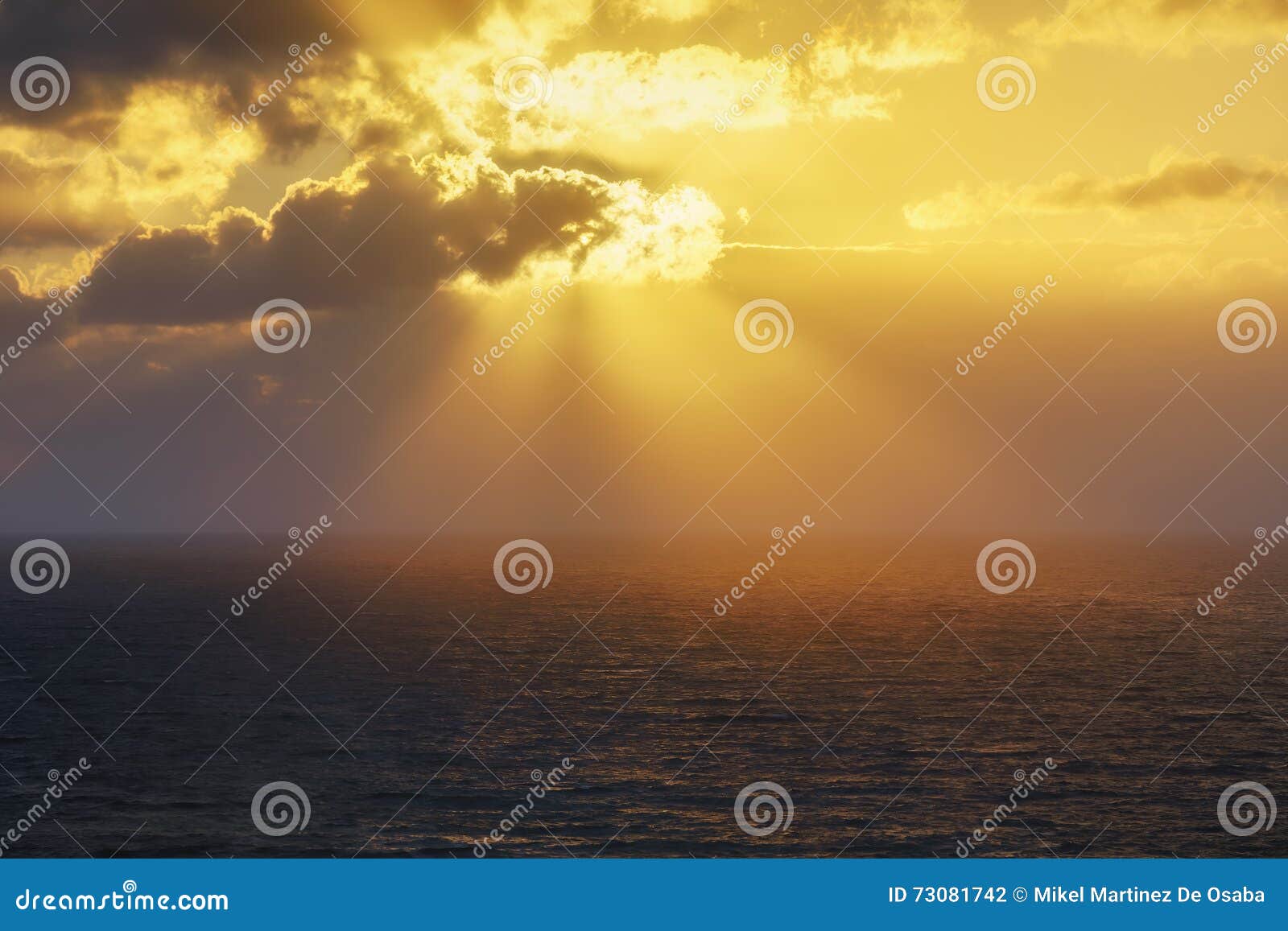 Golden Sun Rays on the Sea at Sunset Stock Photo - Image of coast ...