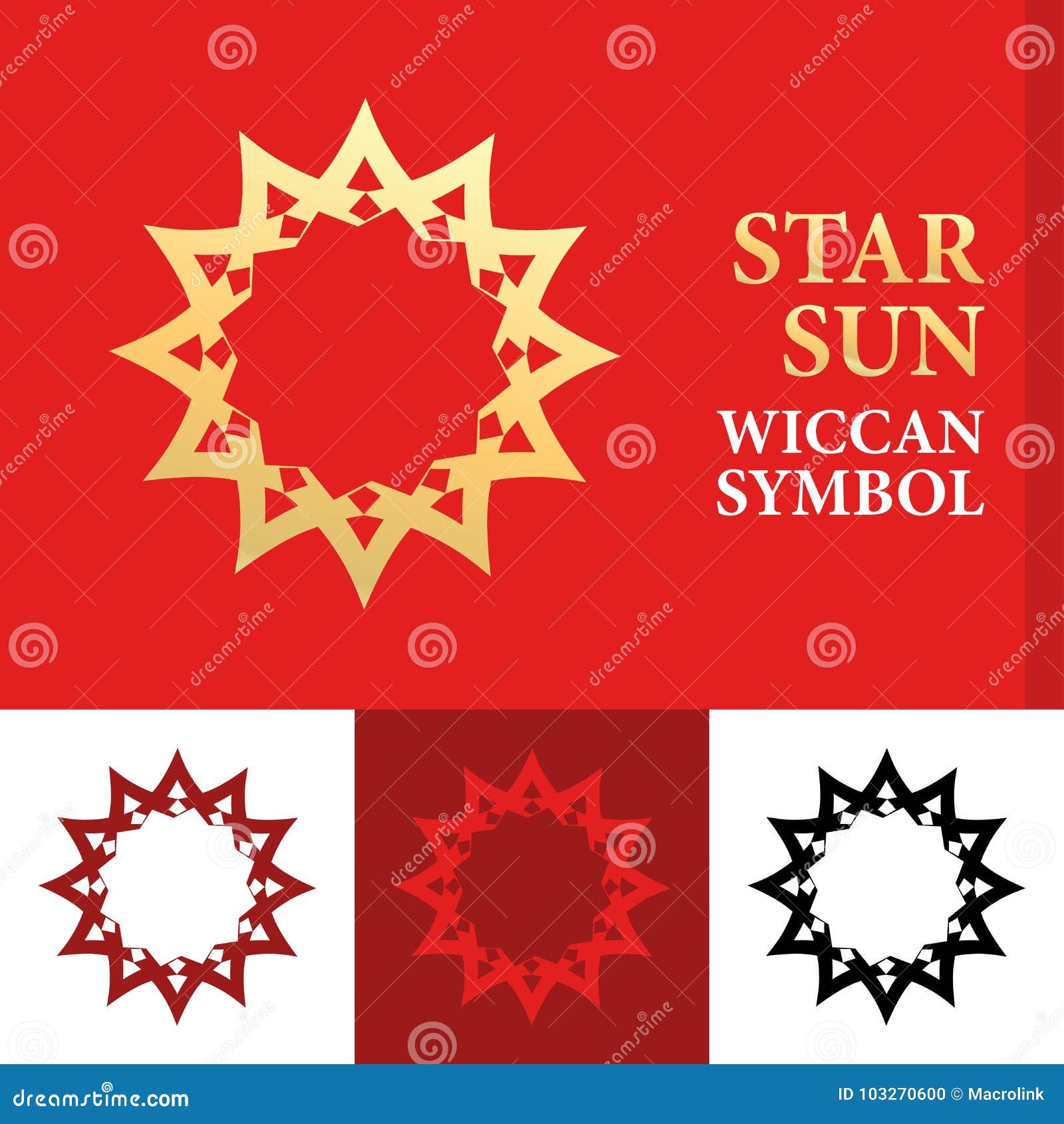 Golden Sun - Set Of Vector Wiccan Symbols | CartoonDealer.com #103270600