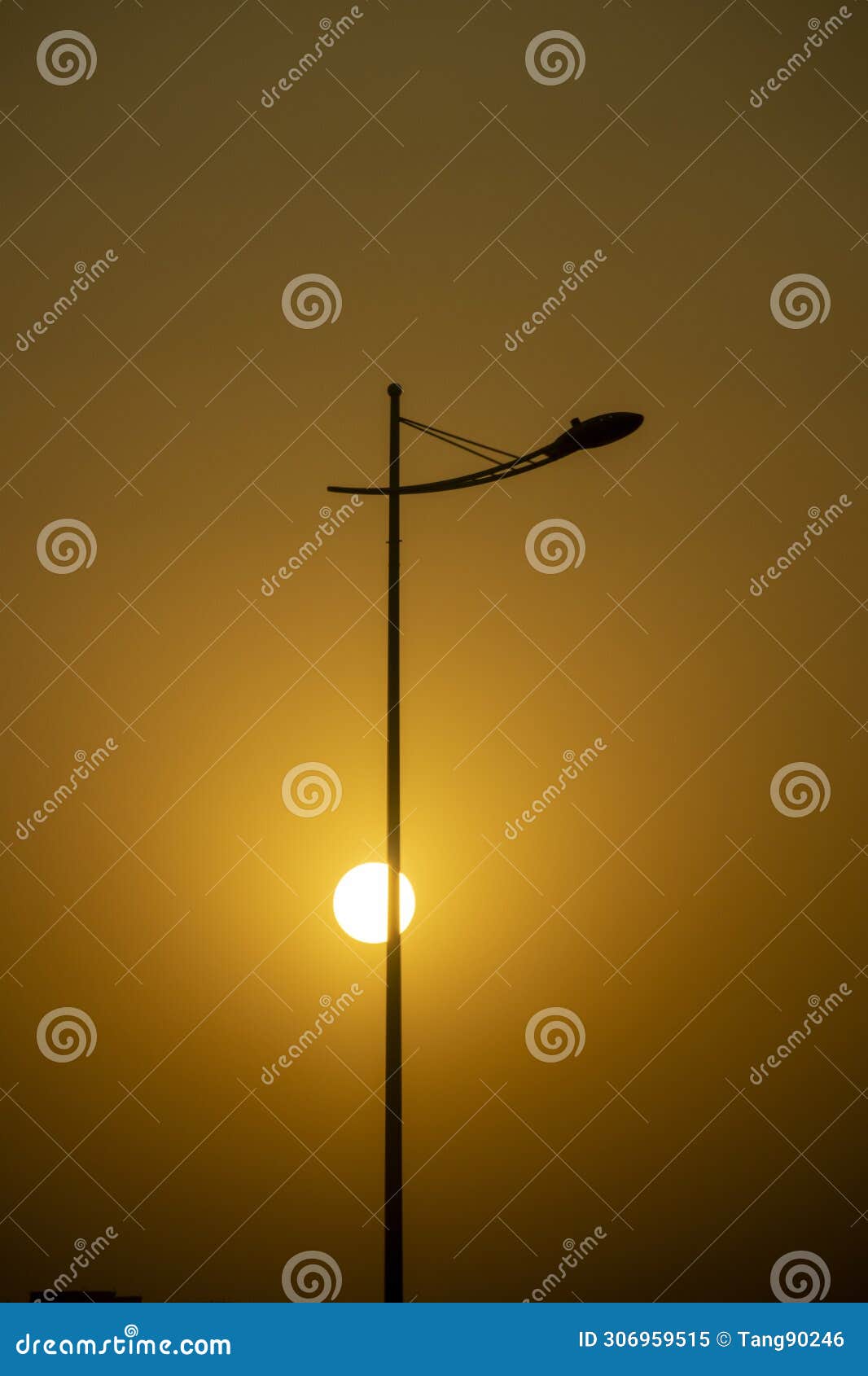 Golden Sun during Sunset and Lamp Post Stock Image - Image of post ...