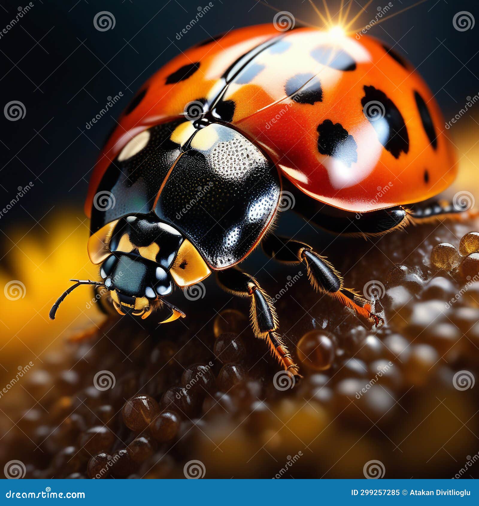 Golden Sunlight Embrace Ladybug S Beautiful Dream Stock Illustration ...