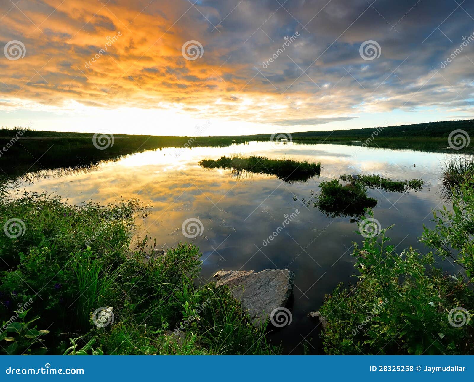 Golden sunset in Alaska stock photo. Image of bush, lake - 28325258