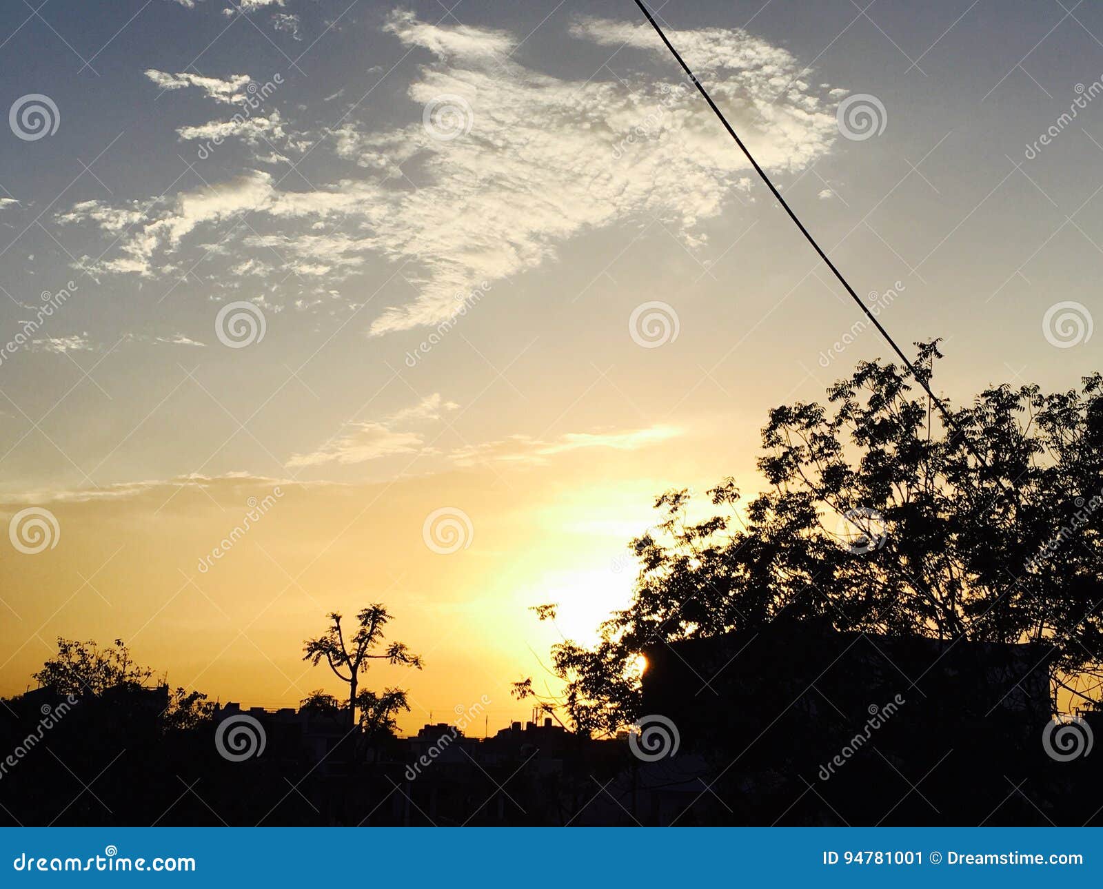 Golden Sunset stock image. Image of perfect, trees, sunset - 94781001