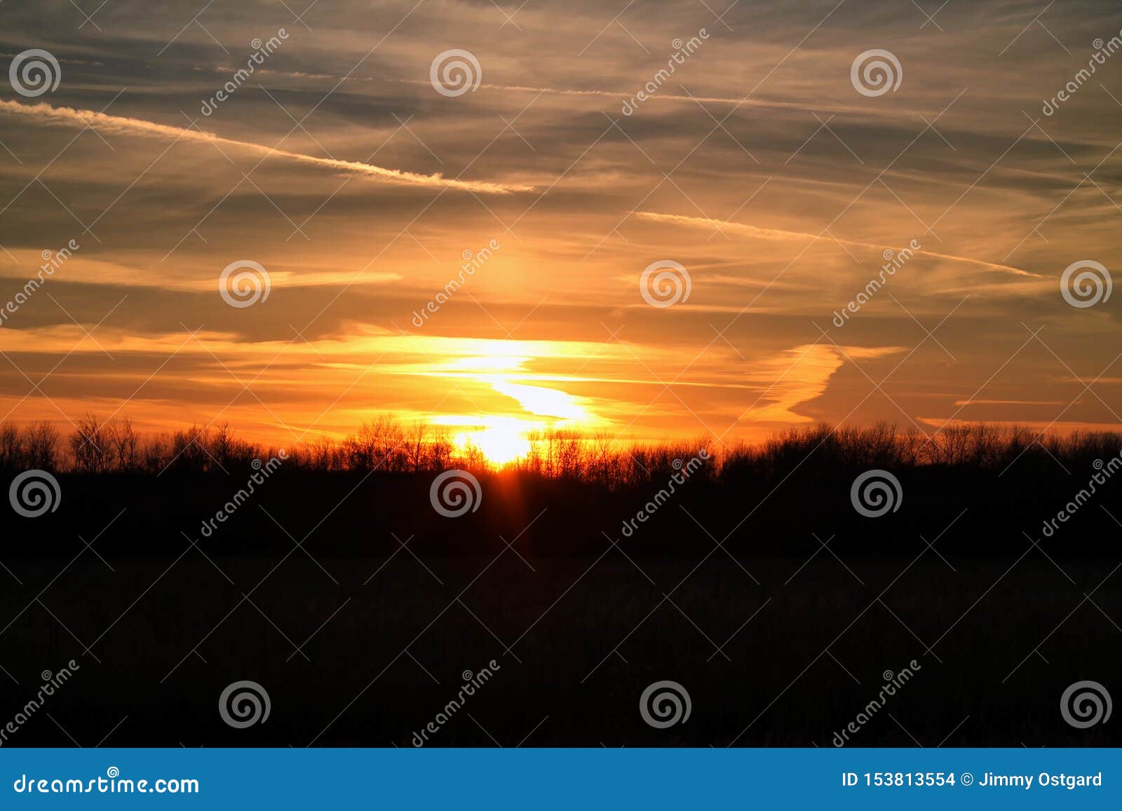 Golden Sunset in Minnesota stock photo. Image of foreground - 153813554
