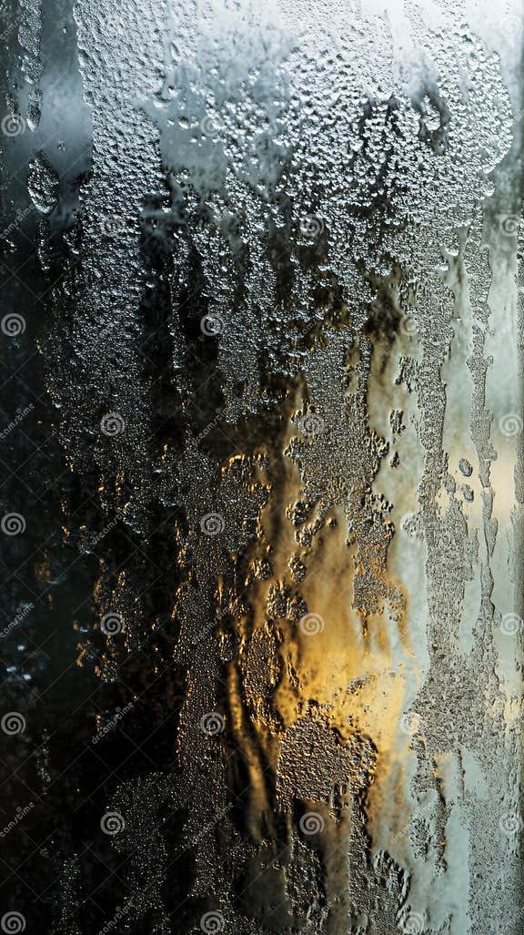 Golden Sunset through Misty Window Stock Illustration - Illustration of ...