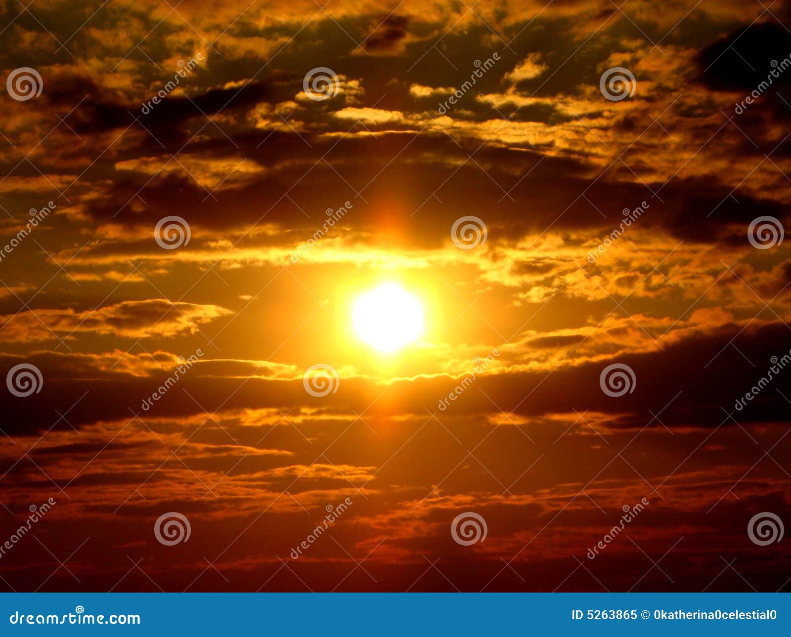 Golden Sunset in the sky stock image. Image of imagery - 5263865