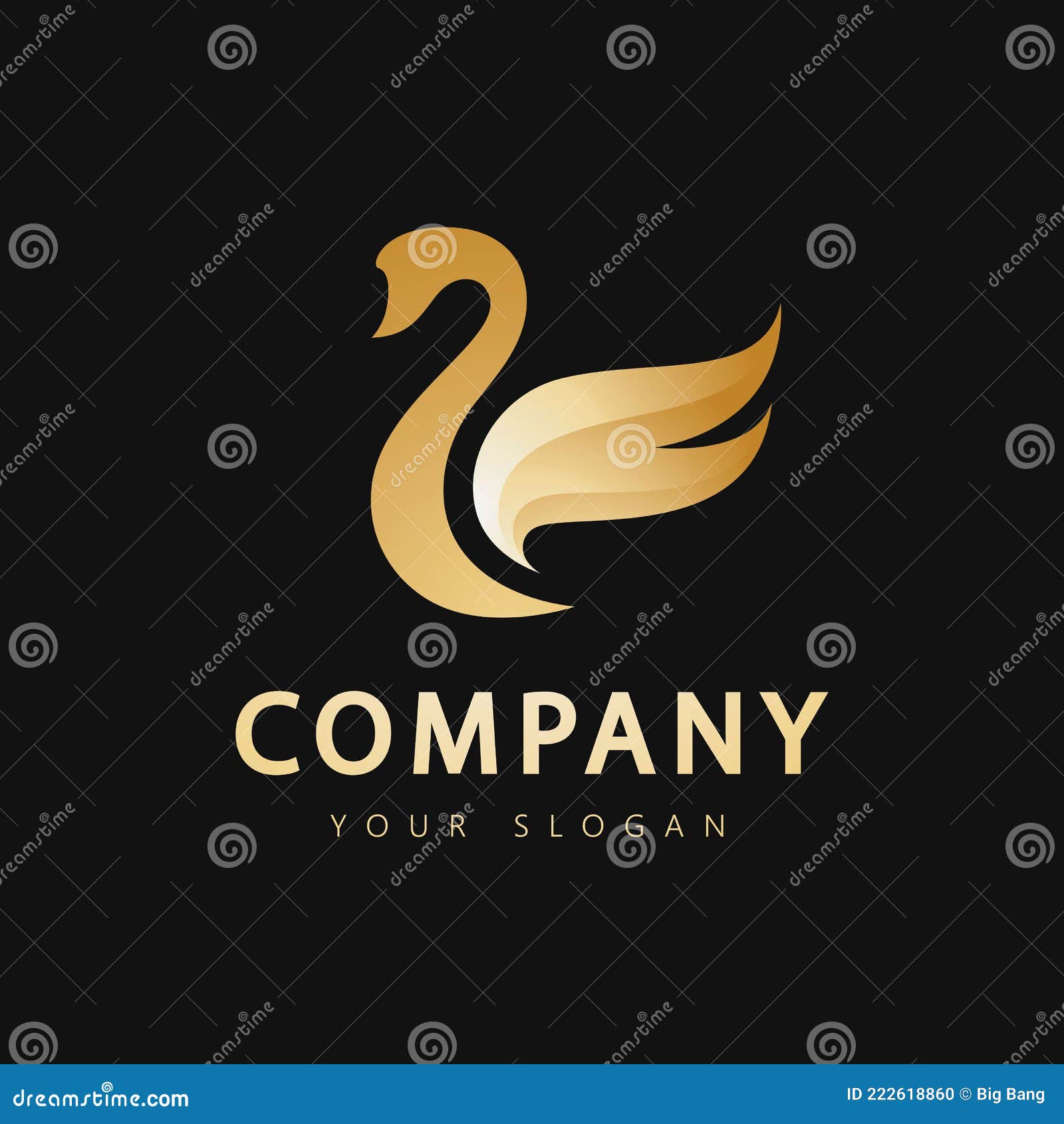 Golden Swan Abstract Logo Vector Template Stock Vector - Illustration ...
