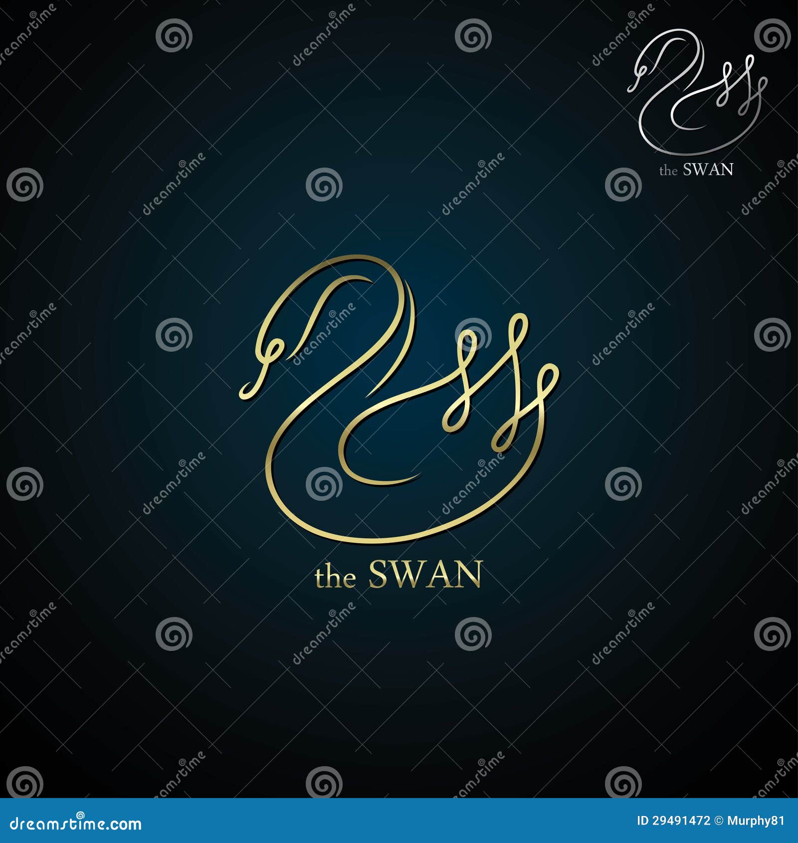 Golden swan label stock vector. Illustration of fast - 29491472