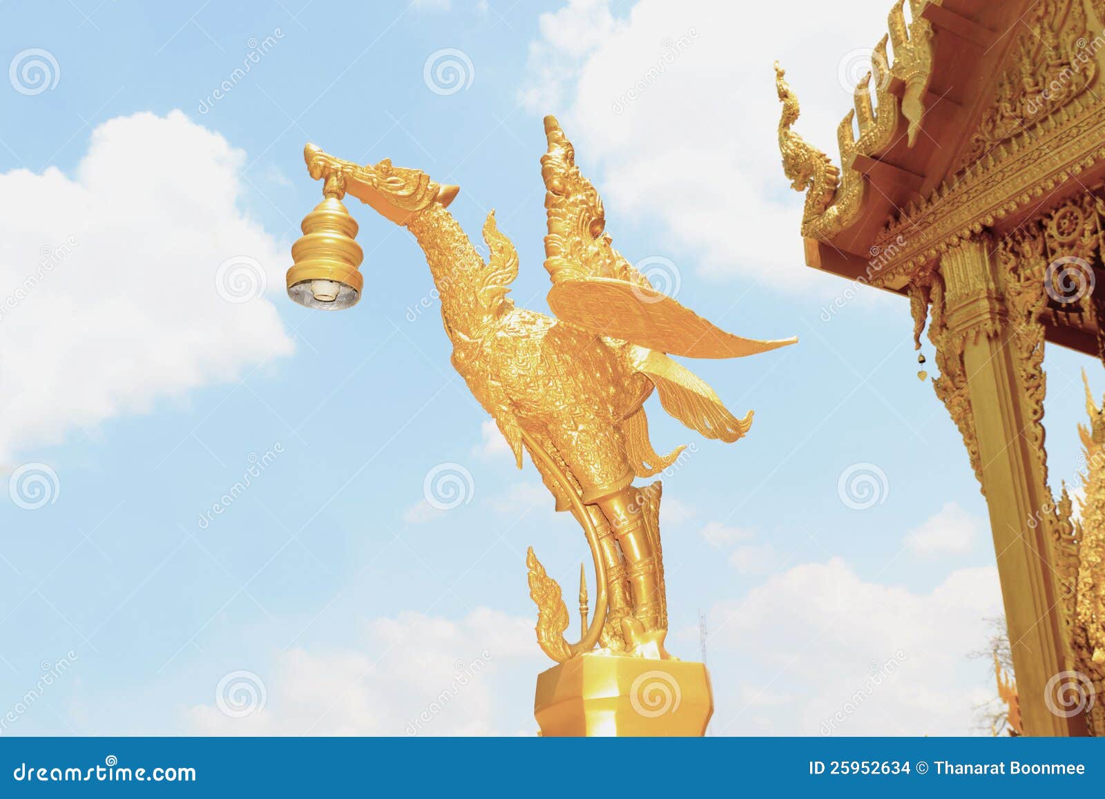 Golden swan statue stock photo. Image of animal, holy - 25952634