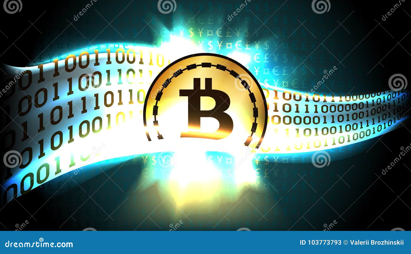 Golden Symbol of Cryptocurrency Bitcoin Exchanges Currency Signs for ...
