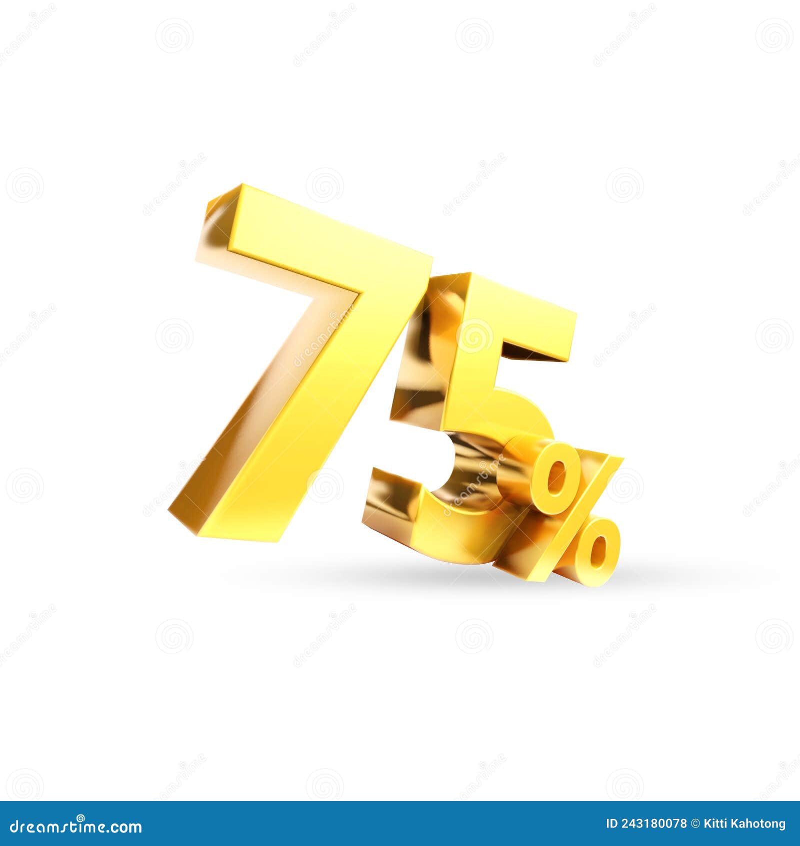 75 Golden Symbol , 3D Render Stock Illustration - Illustration of shine ...