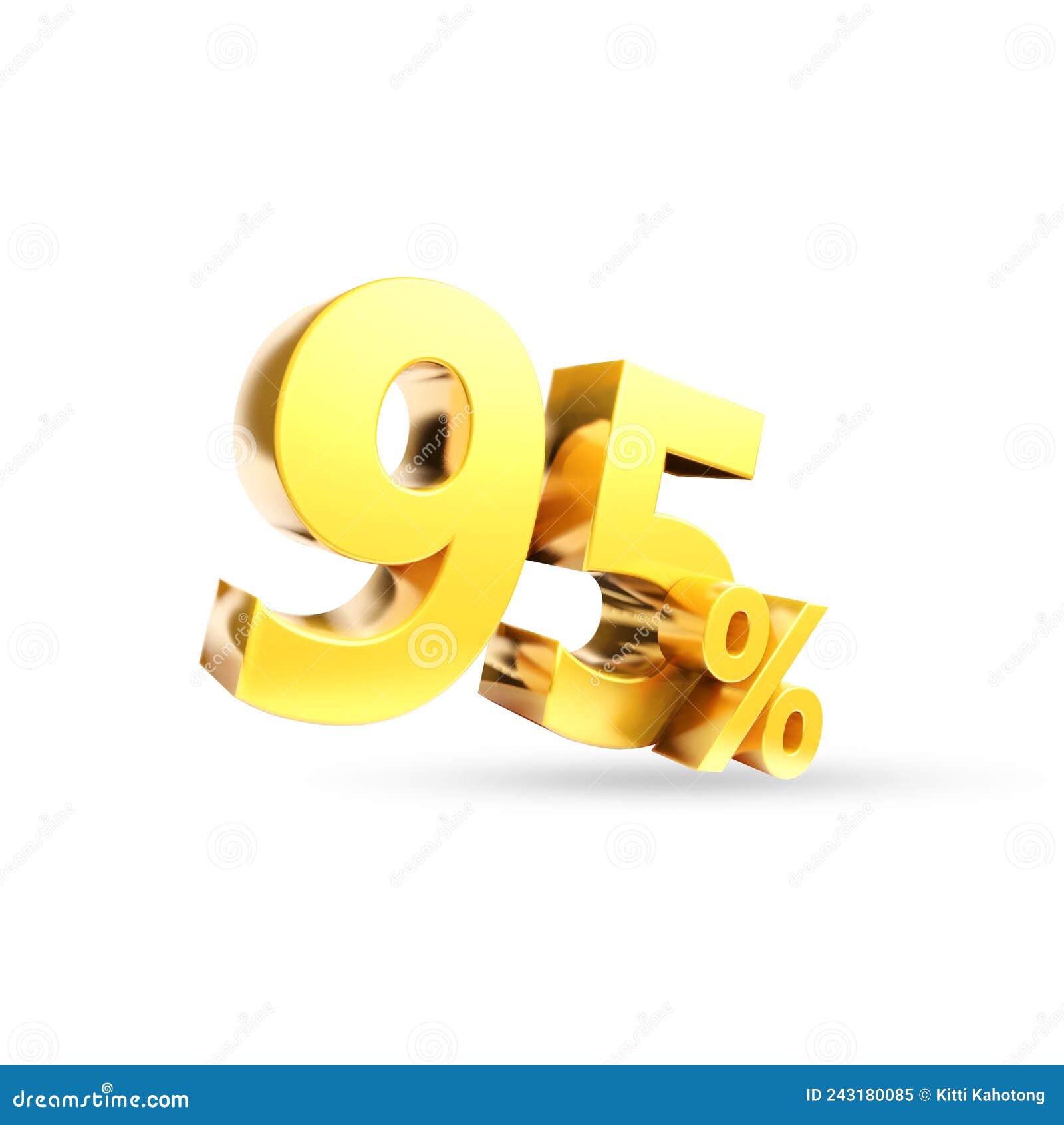 95 Golden Symbol , 3D Render Stock Illustration - Illustration of sign ...