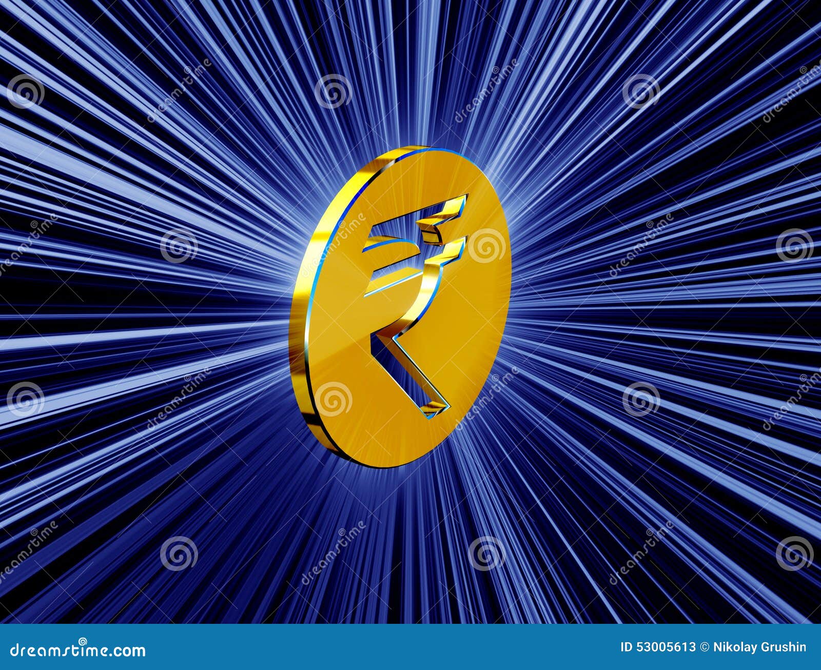 Golden Symbol of the Indian Rupee Stock Illustration - Illustration of ...