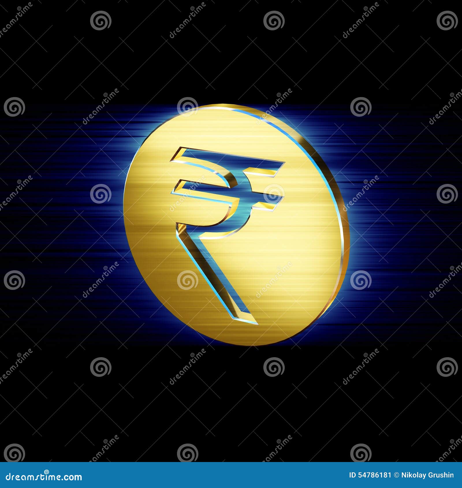 Golden Symbol of the Indian Rupee Stock Illustration - Illustration of ...