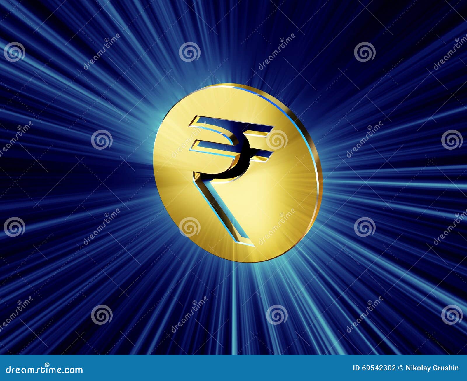 Golden Symbol of the Indian Rupee Stock Illustration - Illustration of ...