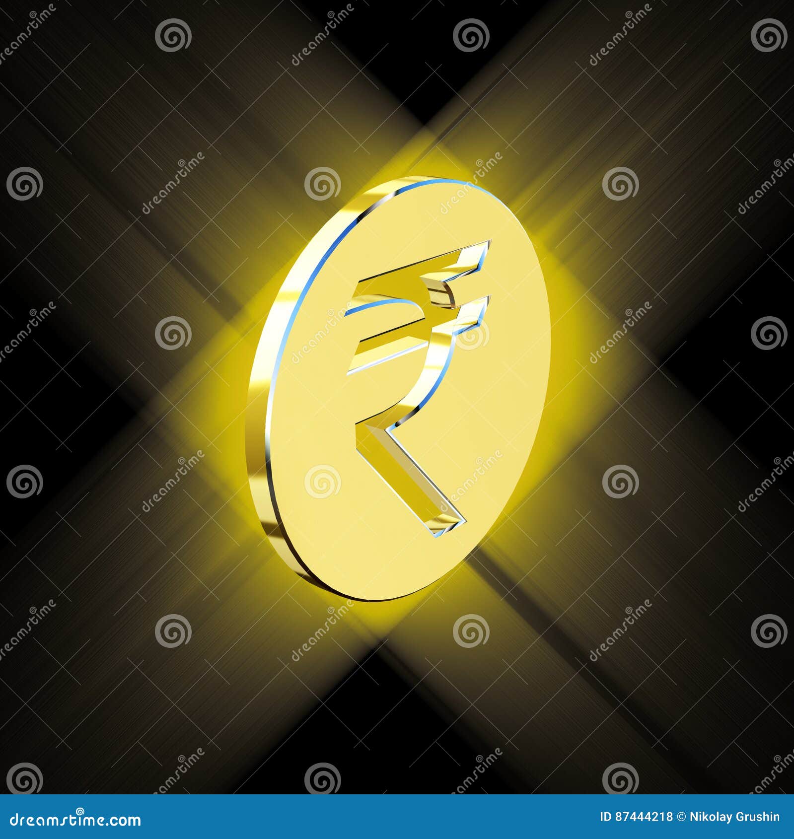 Golden Symbol of the Indian Rupee Stock Illustration - Illustration of ...