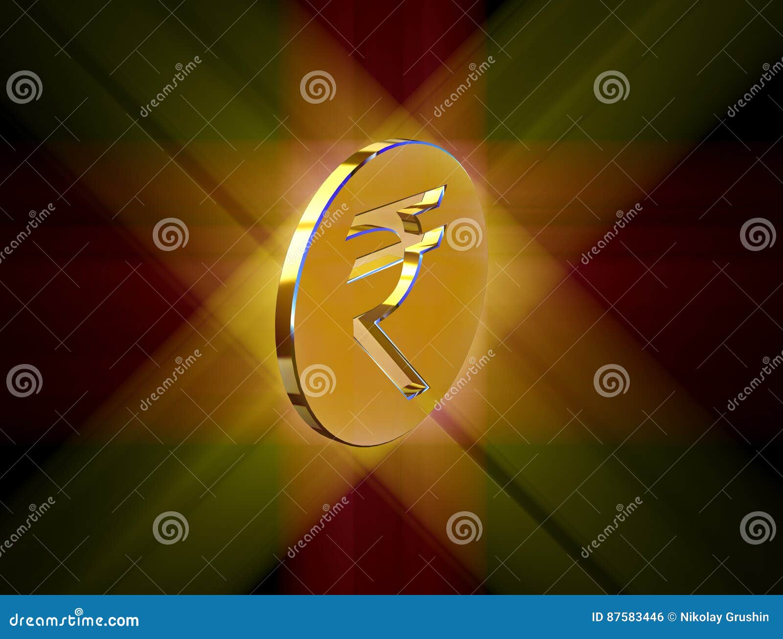 Golden Symbol of the Indian Rupee Stock Illustration - Illustration of ...