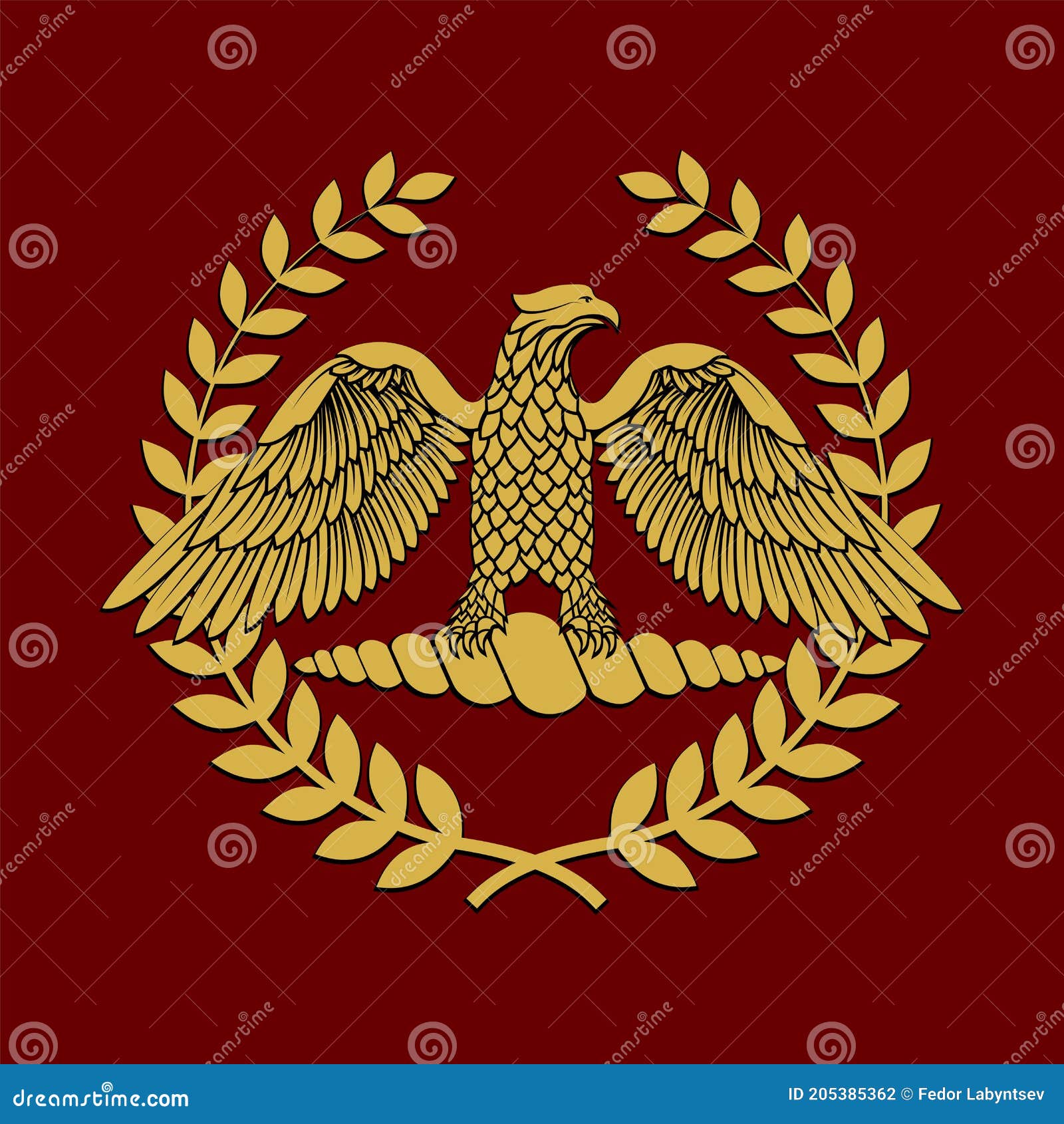 Roman Eagle Is Shown On A Pedestal Of Trajan`s Column In Rome, Vintage ...