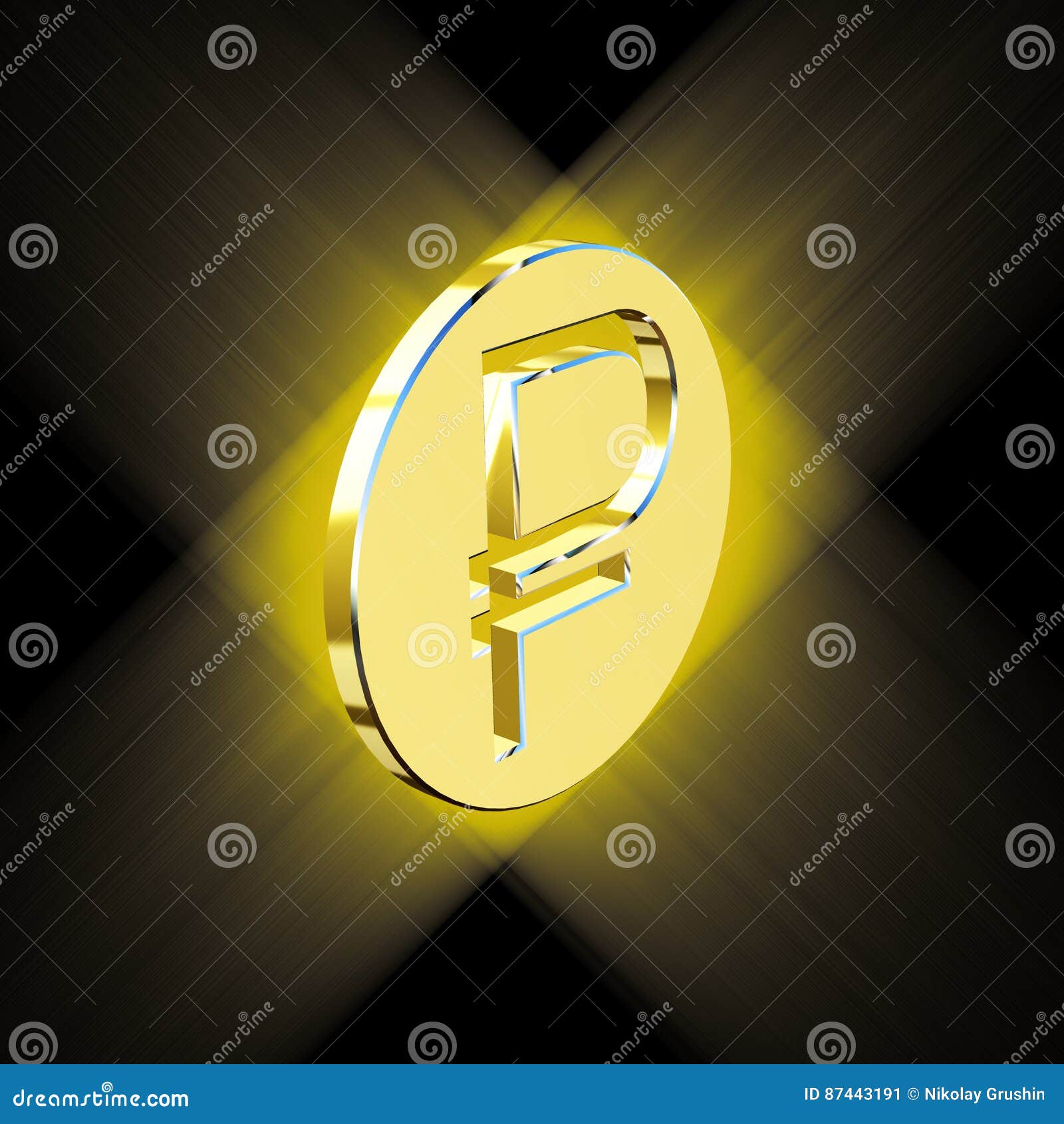 Golden symbol of the ruble stock illustration. Illustration of symbol ...