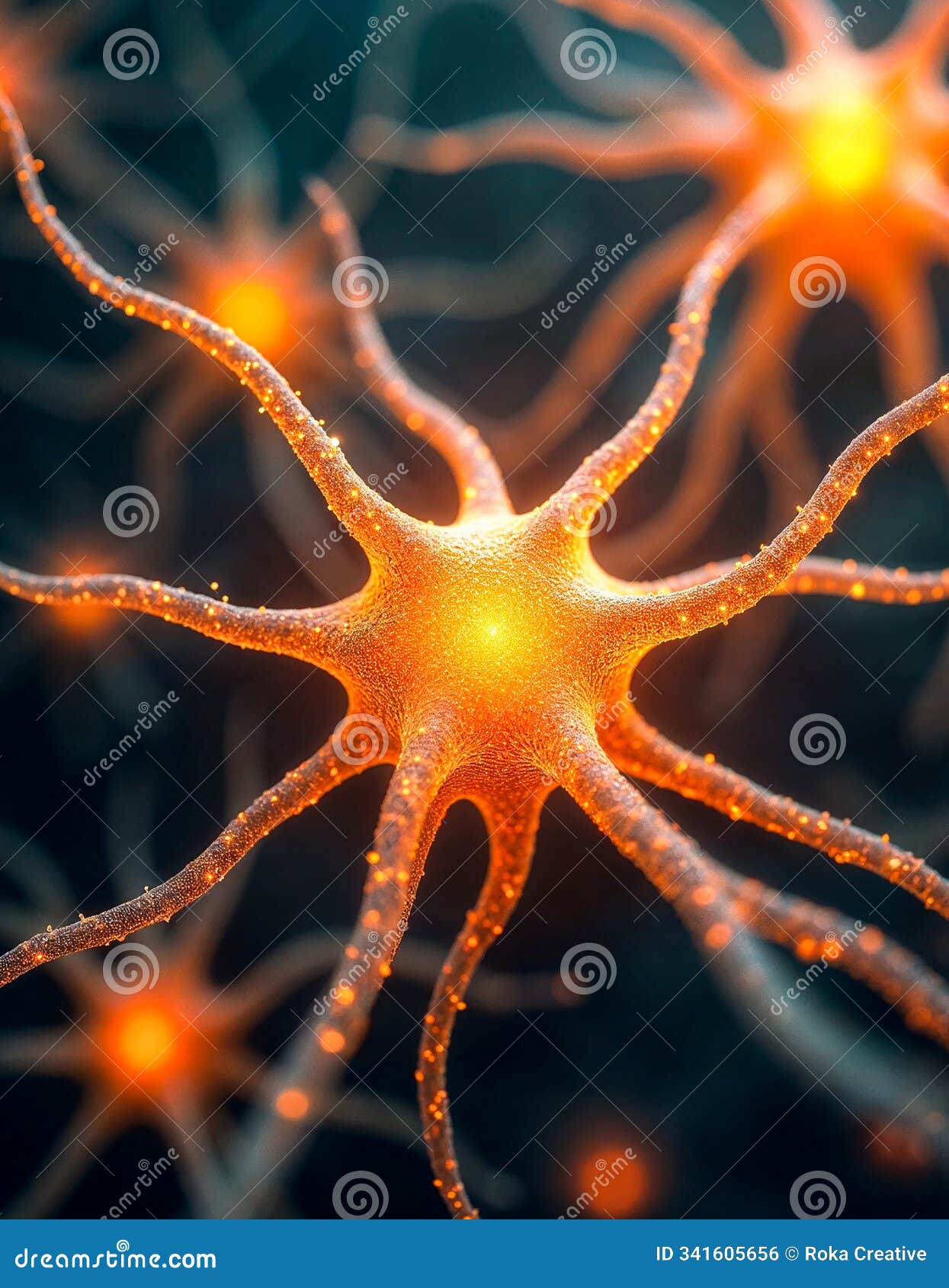 A Sci-Fi Visualization Of Bioluminescent Neurons And Synaptic Networks ...