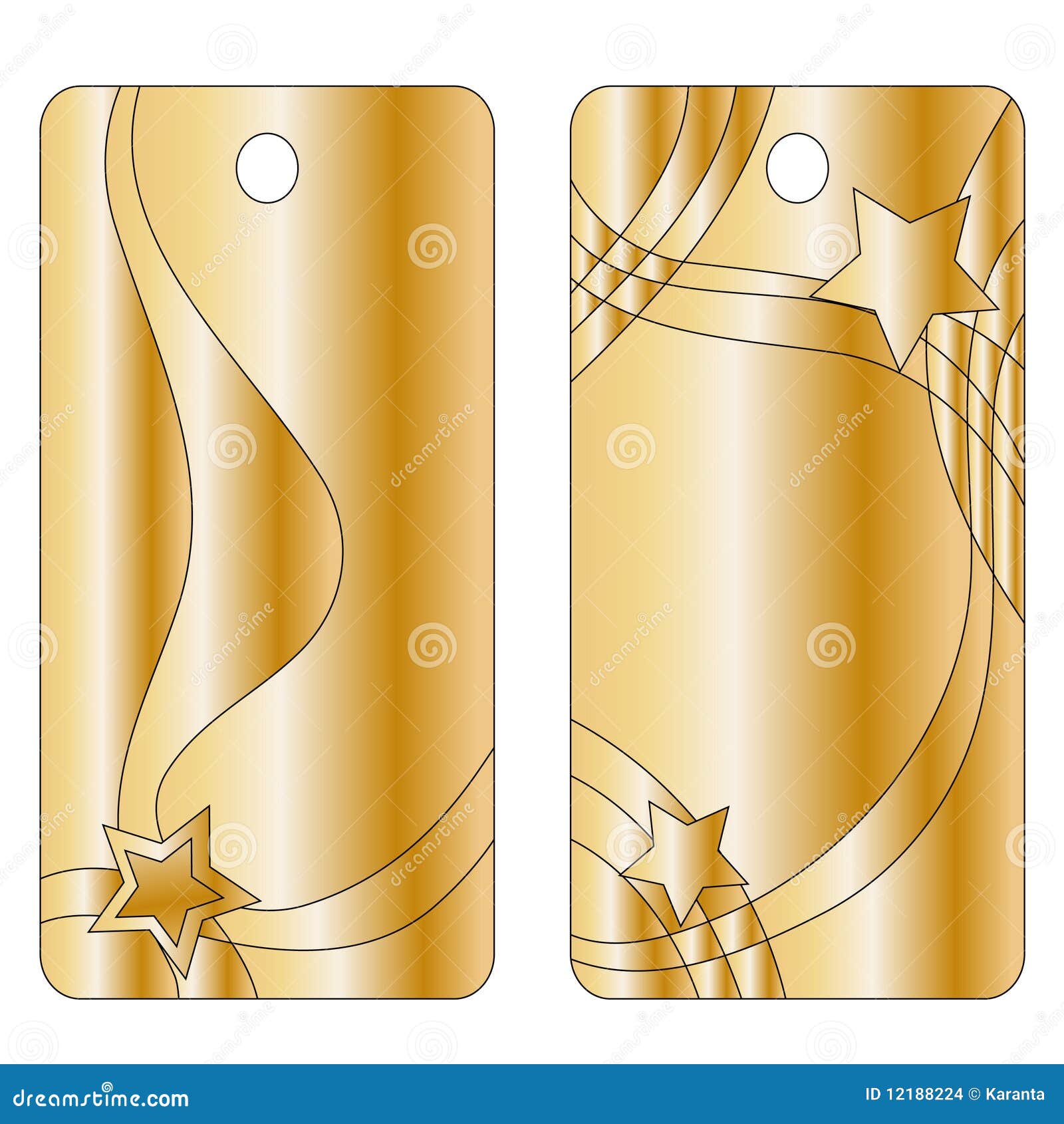 Golden tags or labels stock vector. Illustration of artistic - 12188224
