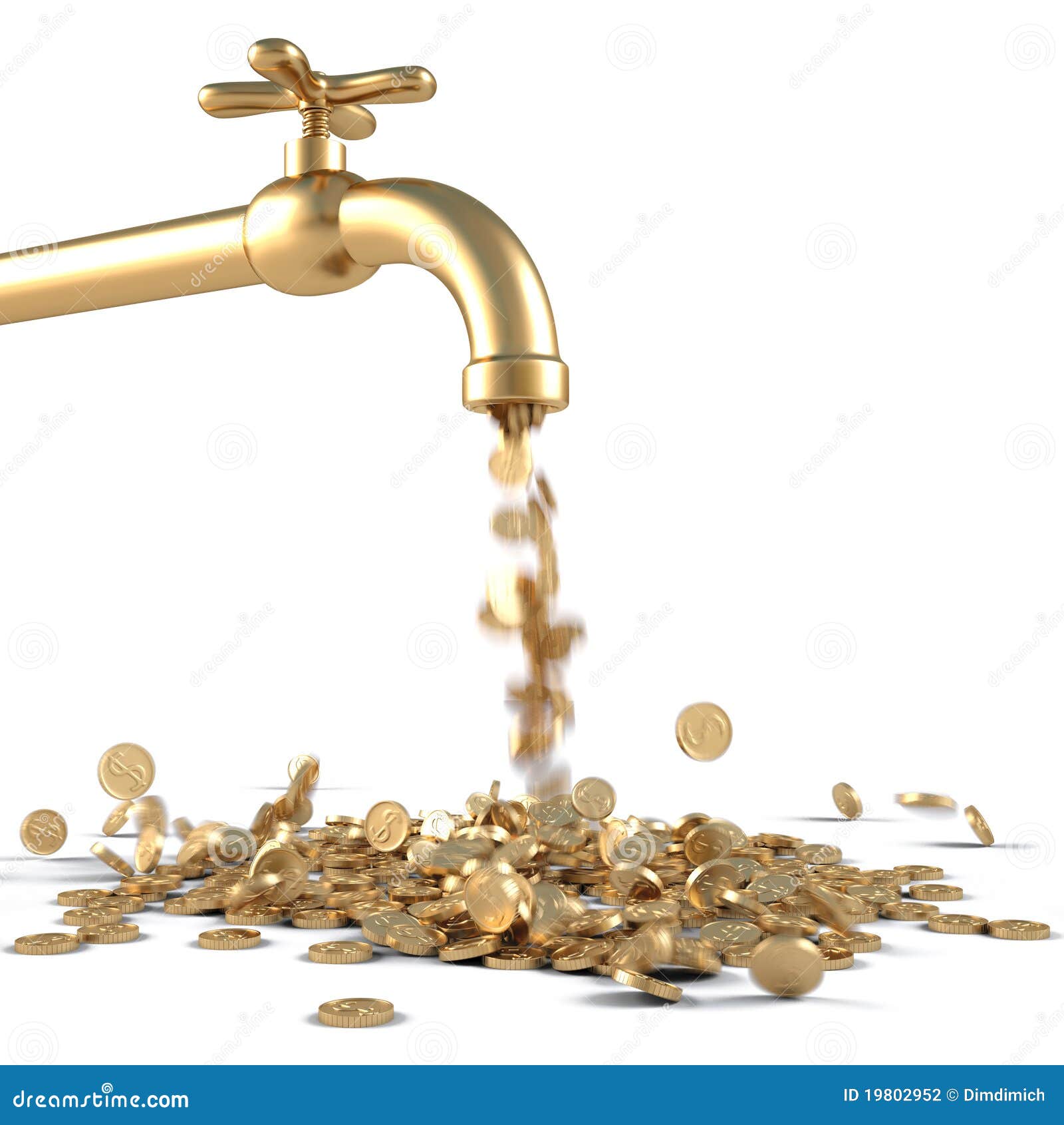 Golden tap stock illustration. Illustration of cash, financial - 19802952