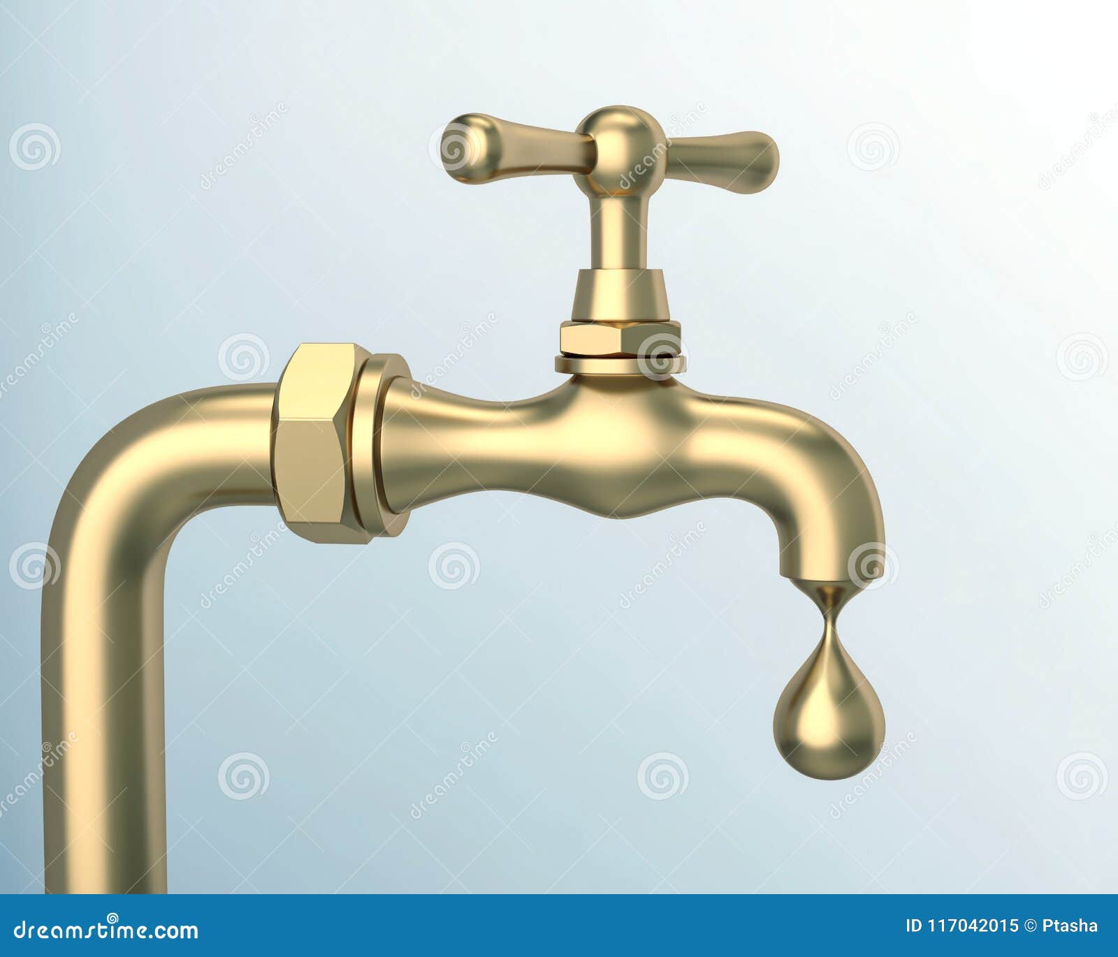 Golden Tap with Drop of Gold Stock Illustration - Illustration of ...