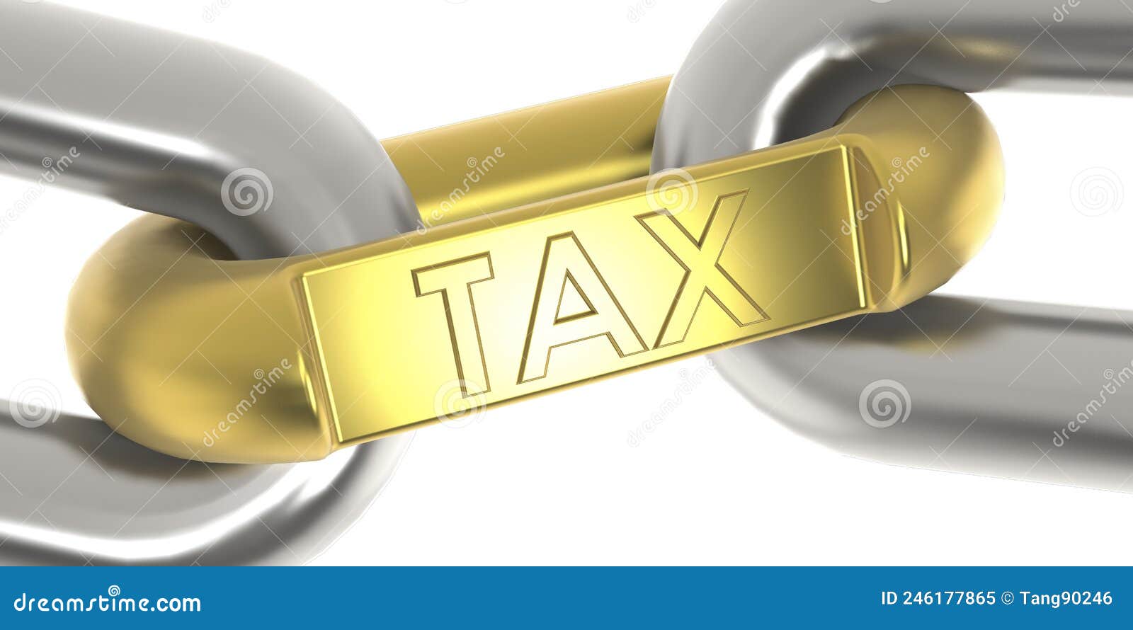 Golden Tax Word To Link the Silver Chains Stock Illustration ...