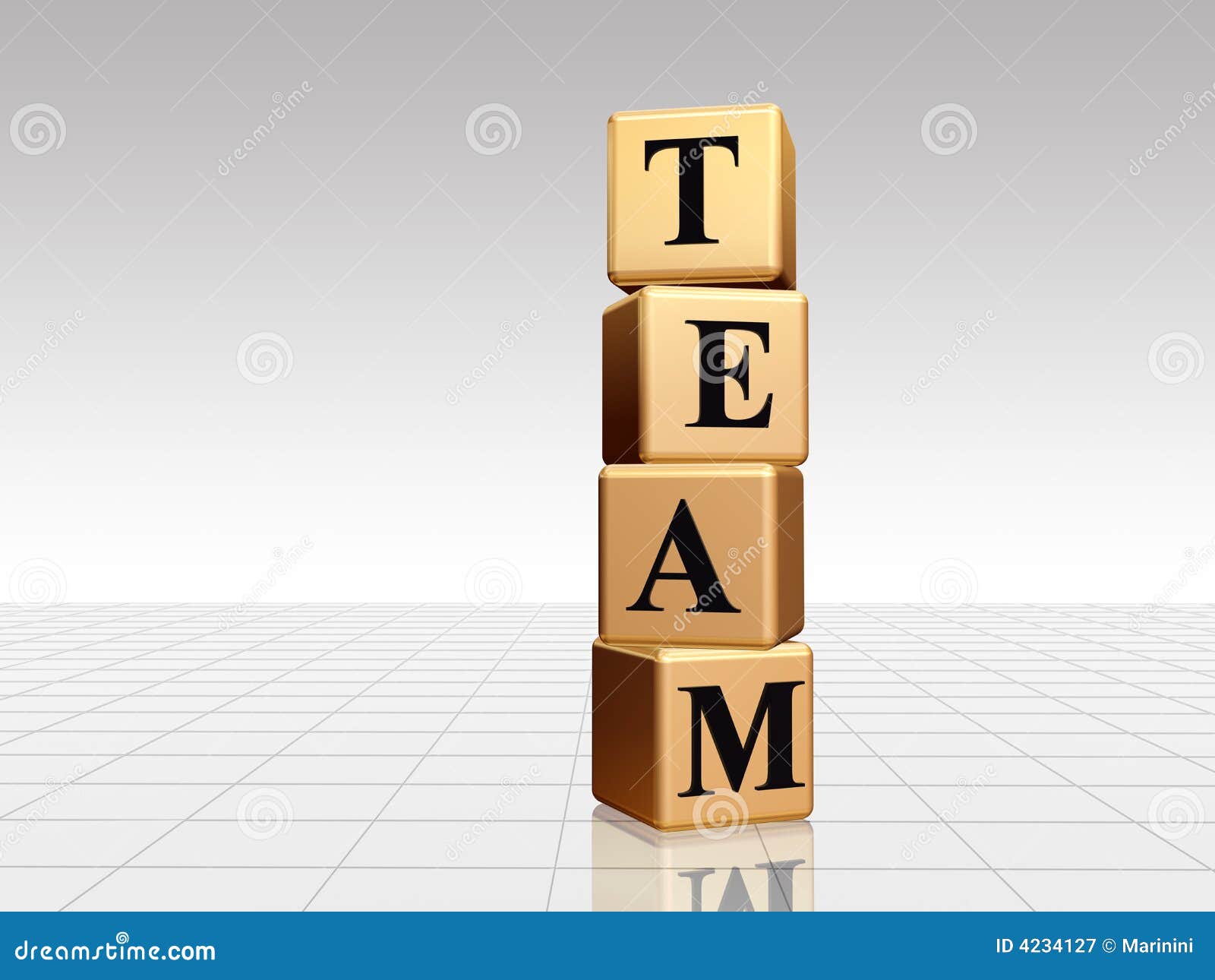 Golden Team with Reflection Stock Illustration - Illustration of ...