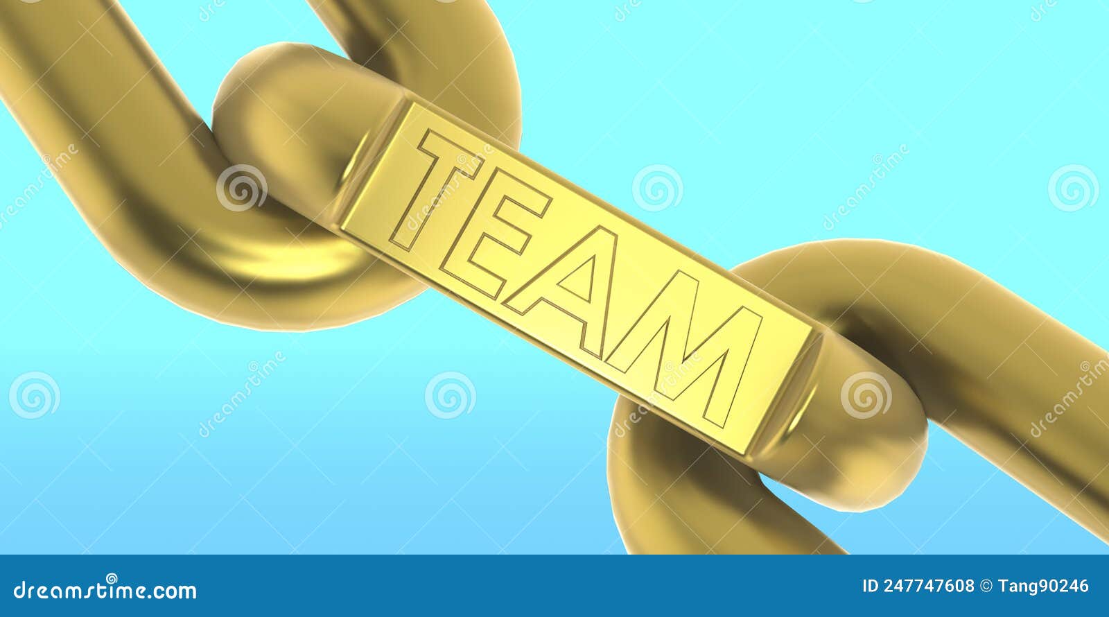 Golden Team Word To Link the Chains Stock Illustration - Illustration ...