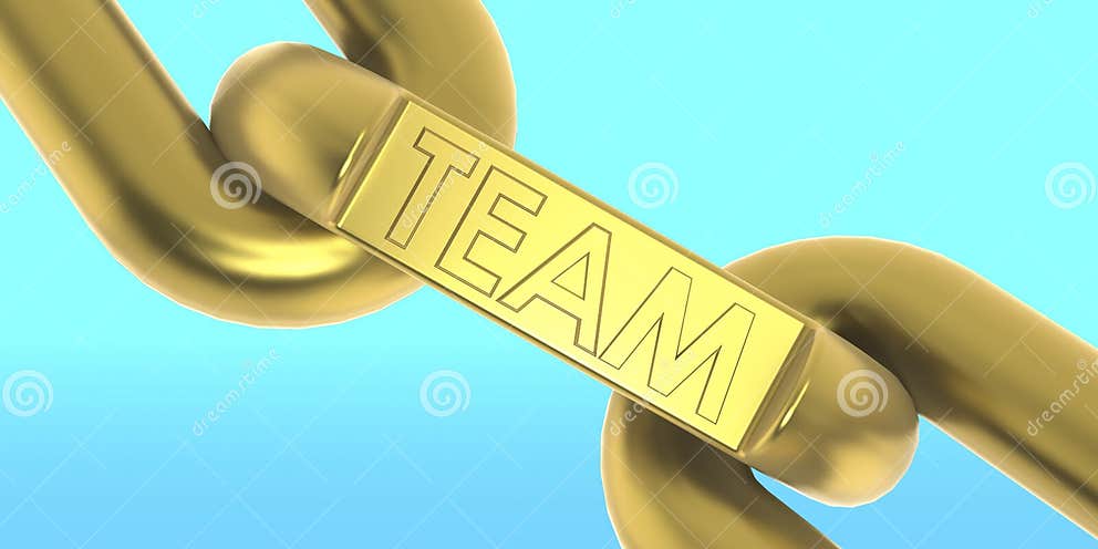 Golden Team Word To Link the Chains Stock Illustration - Illustration ...