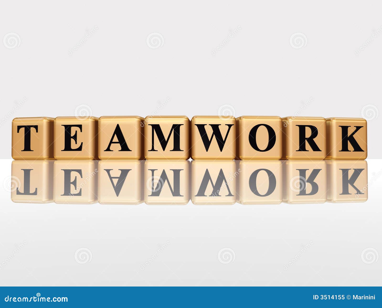 Golden Teamwork with Reflectio Stock Illustration - Illustration of ...