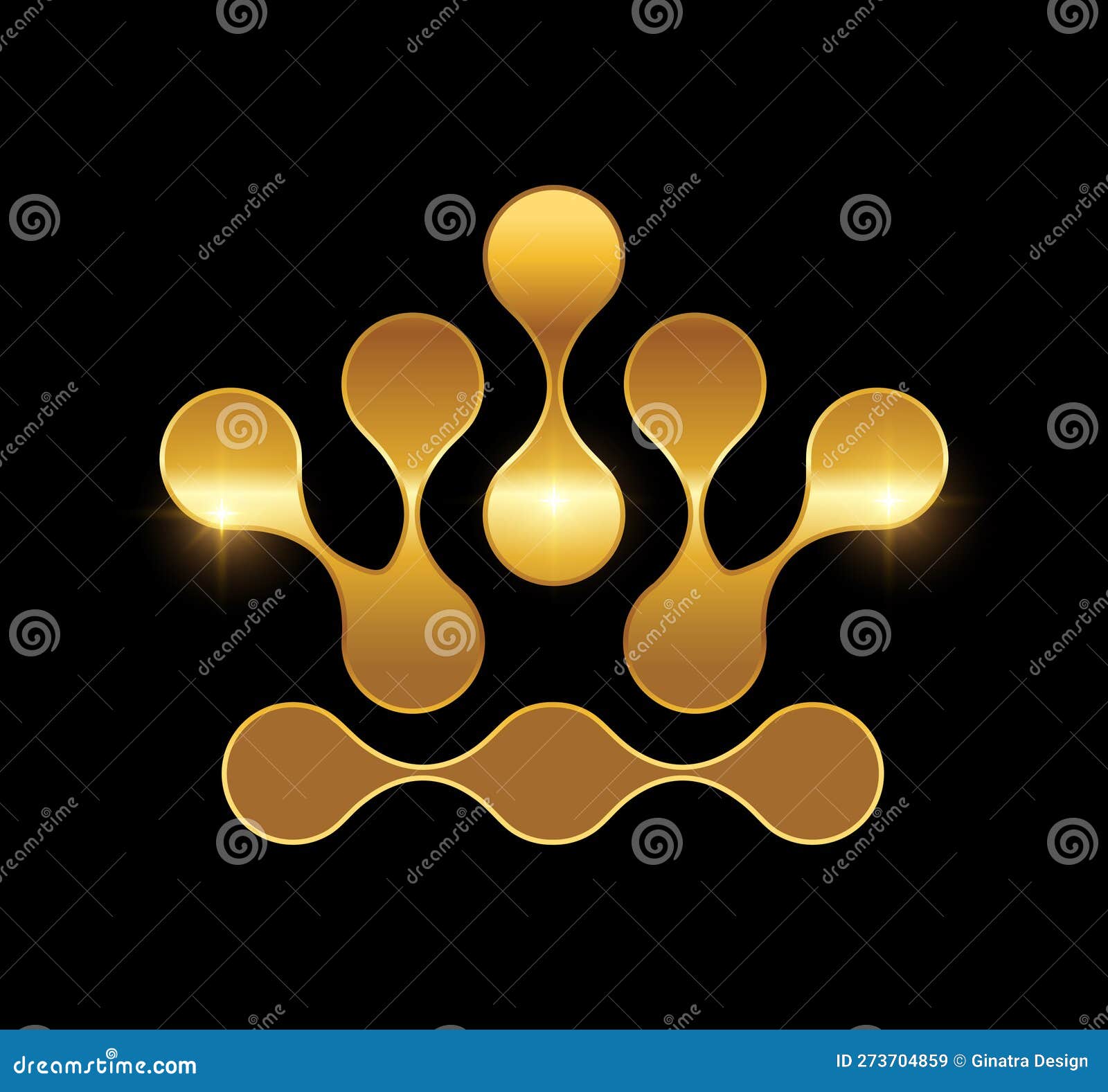 Golden Techno Crown Logo Vector Icon Stock Vector - Illustration of ...