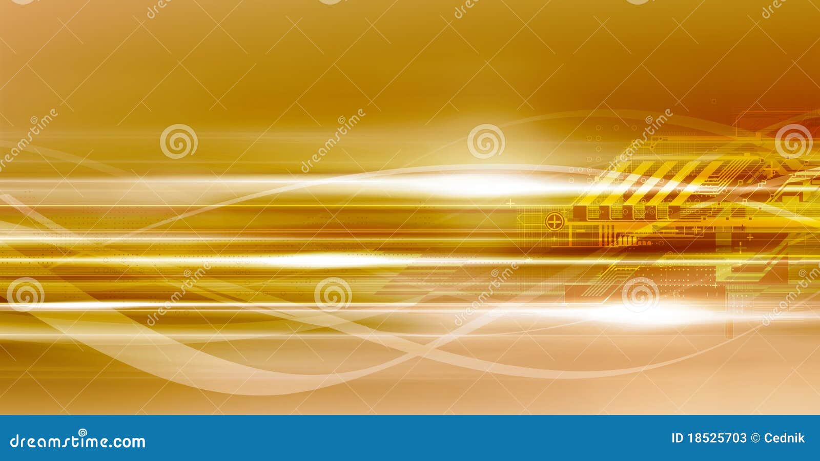 Golden Technological Background Stock Illustration - Illustration of ...