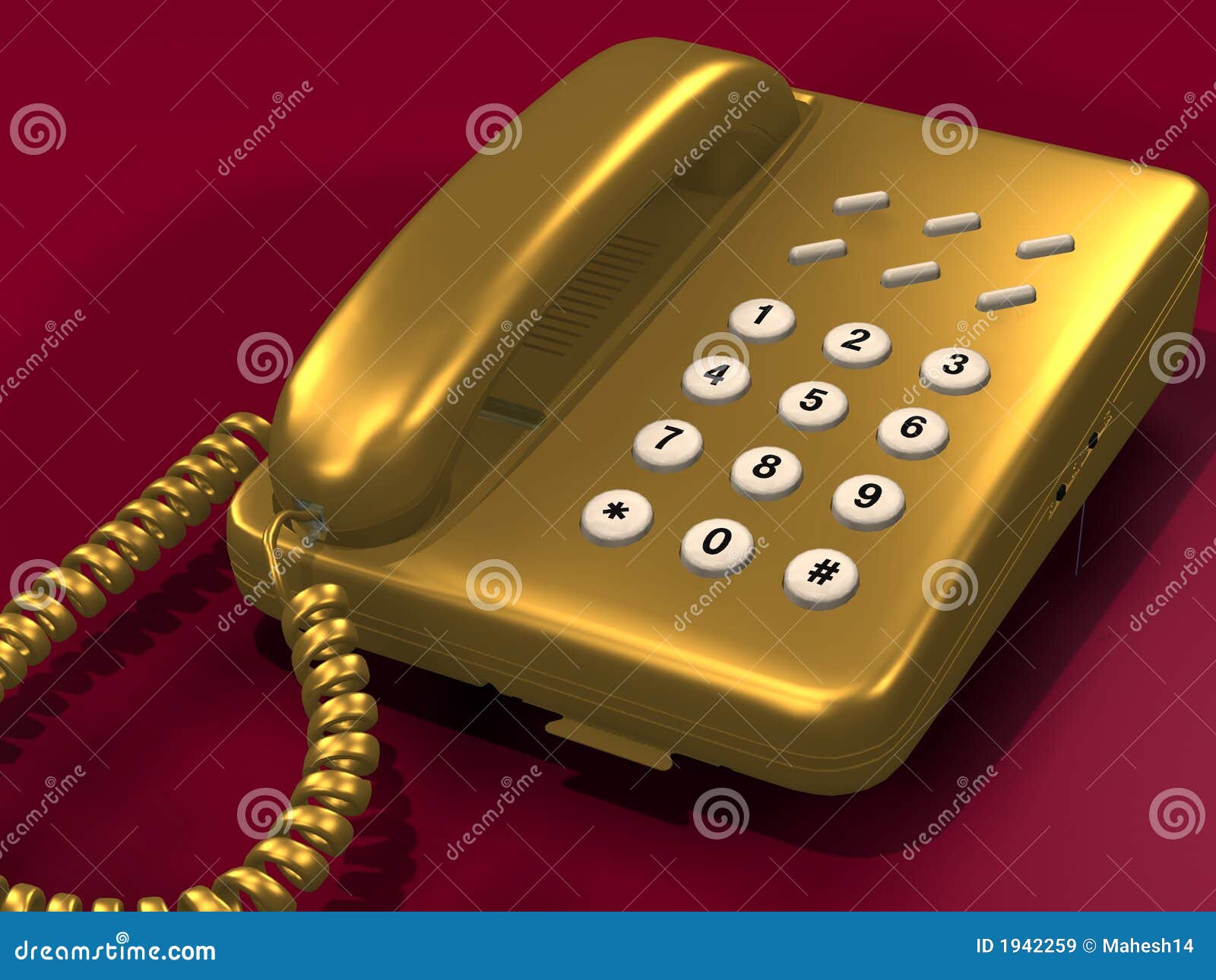 Golden Telephone stock illustration. Illustration of button - 1942259