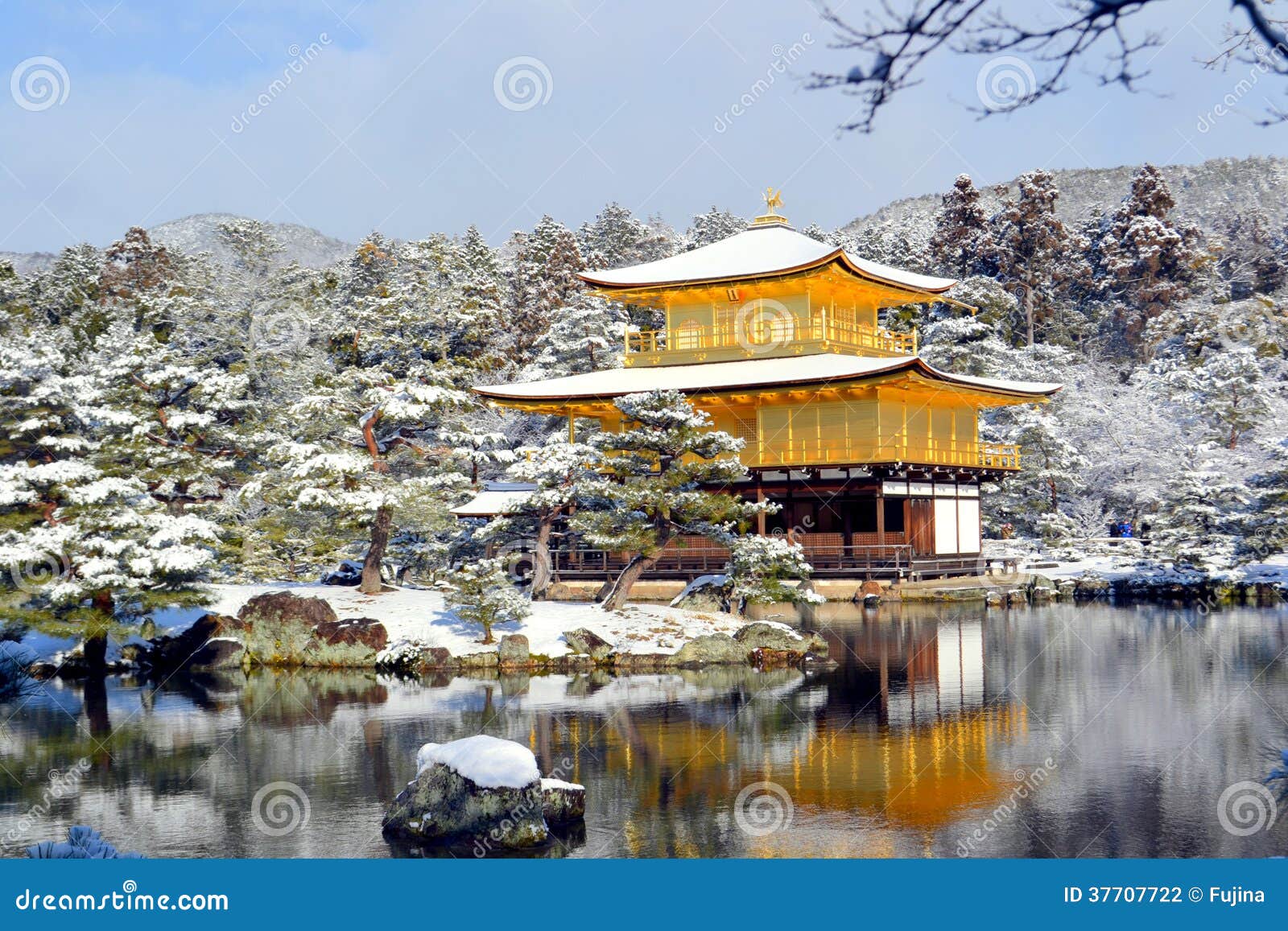 Golden temple of Japan stock photo. Image of trees, temple - 37707722