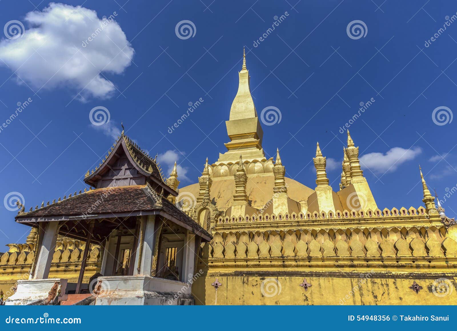Golden Temple in Vientiane, Laos Stock Photo - Image of worship ...