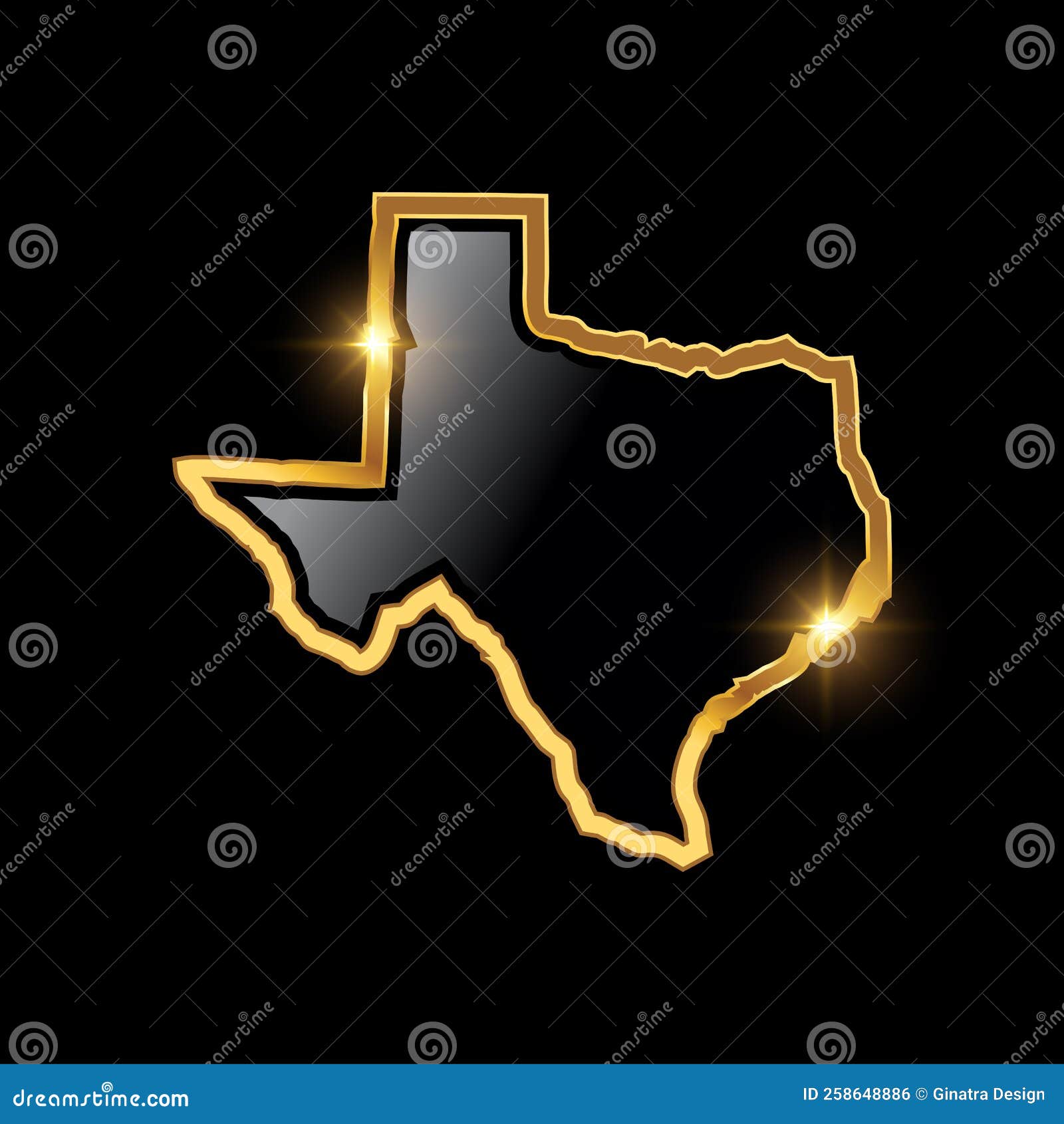 Golden Texas Map Vector Sign Stock Vector - Illustration of vector ...