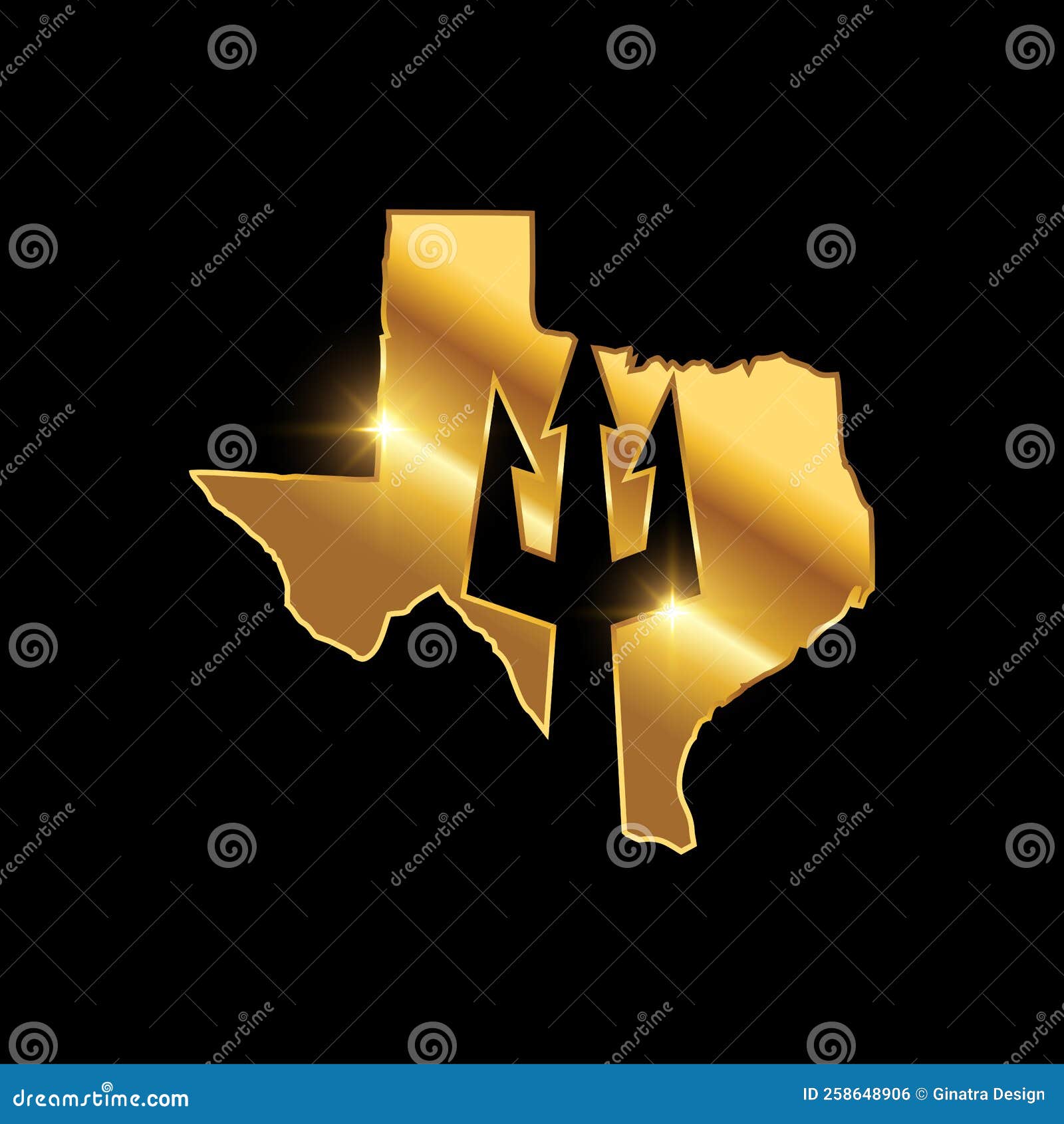 Golden Texas Map Vector Sign Stock Vector - Illustration of state, sign ...