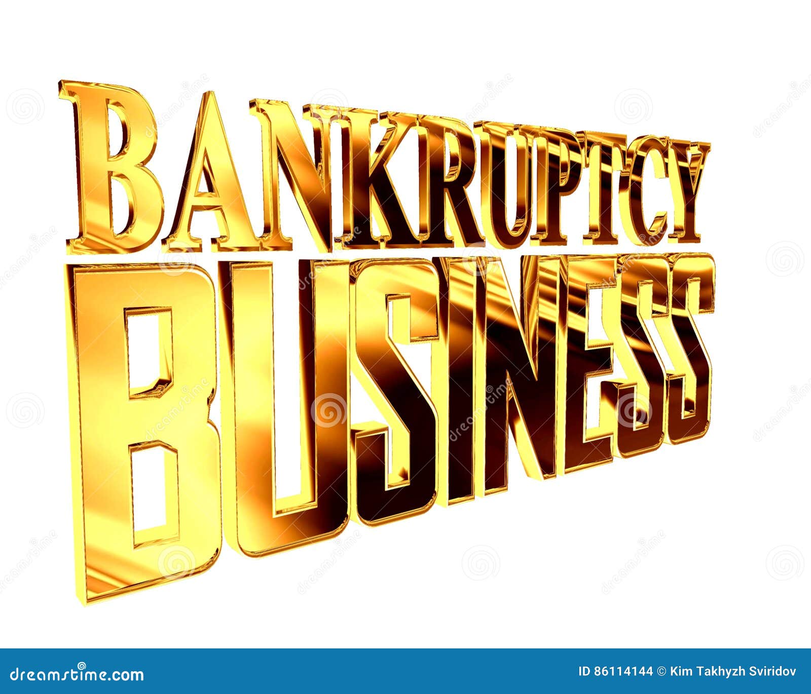 Golden Text Bankruptcy Business On A White Background Stock ...