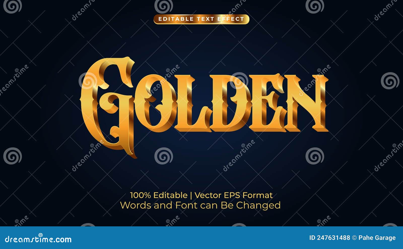 Golden Text Effect Flower Style Vector Stock Vector - Illustration of ...