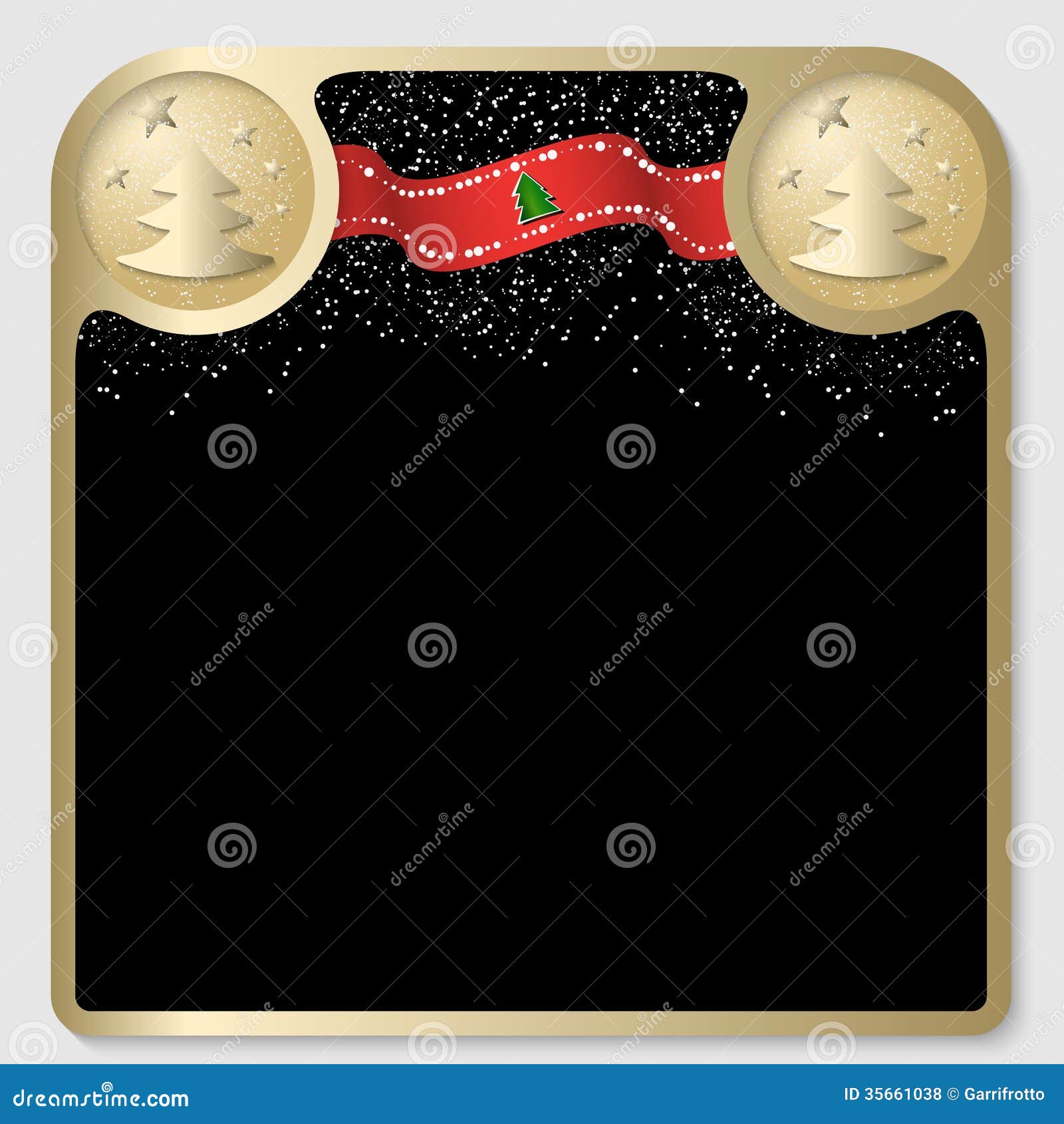 Golden text frame stock vector. Illustration of christmas - 35661038