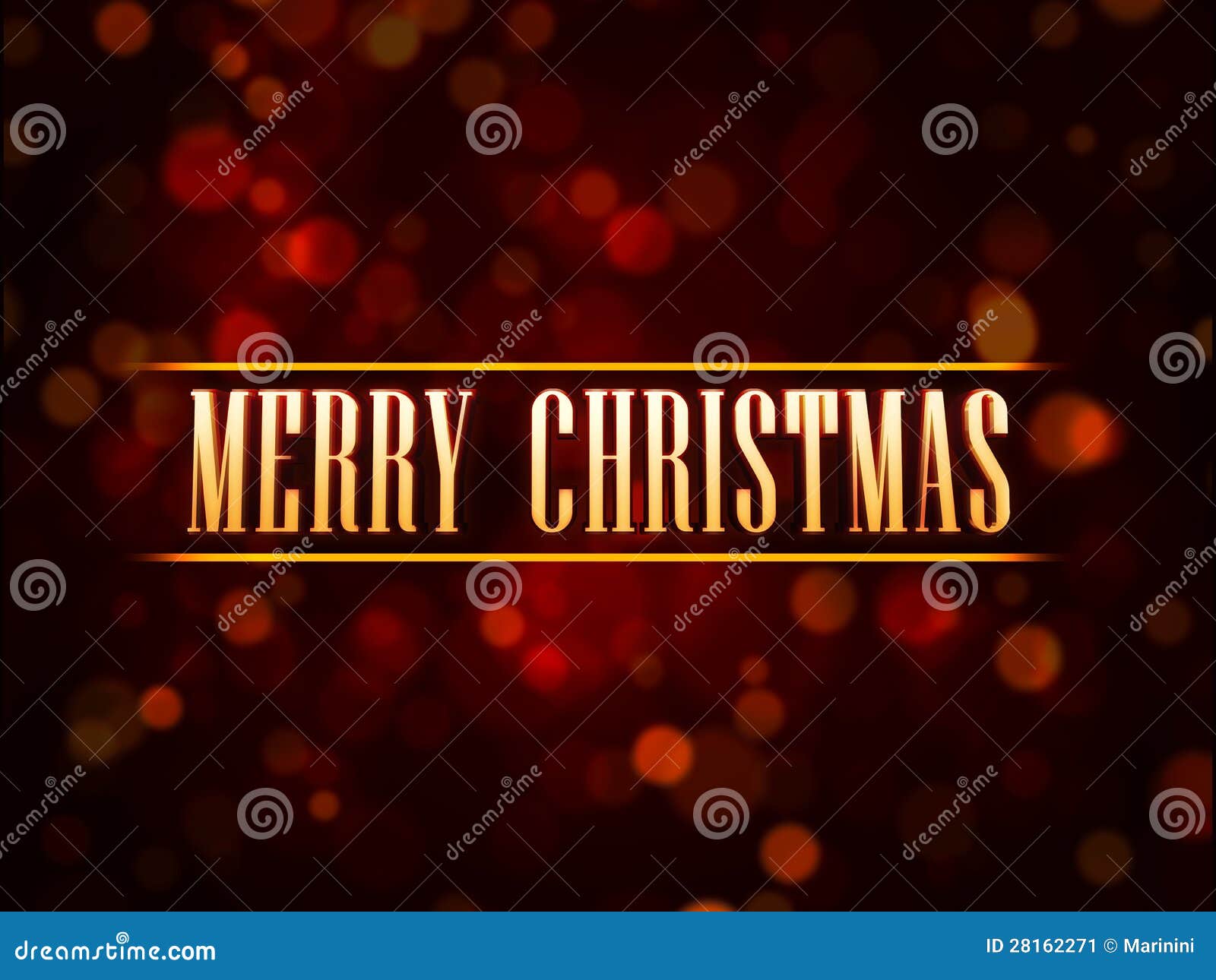 Golden Text Merry Christmas Over Red Background with Lights Dots Stock ...