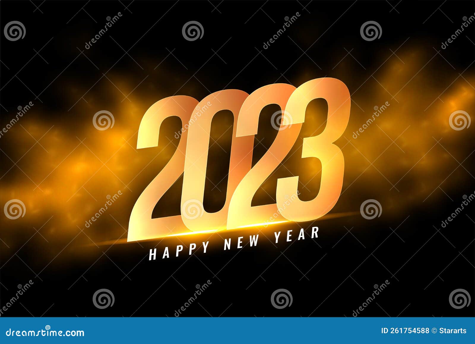 2023 Golden Text for New Year Banner with Smoke Effect Stock Vector ...