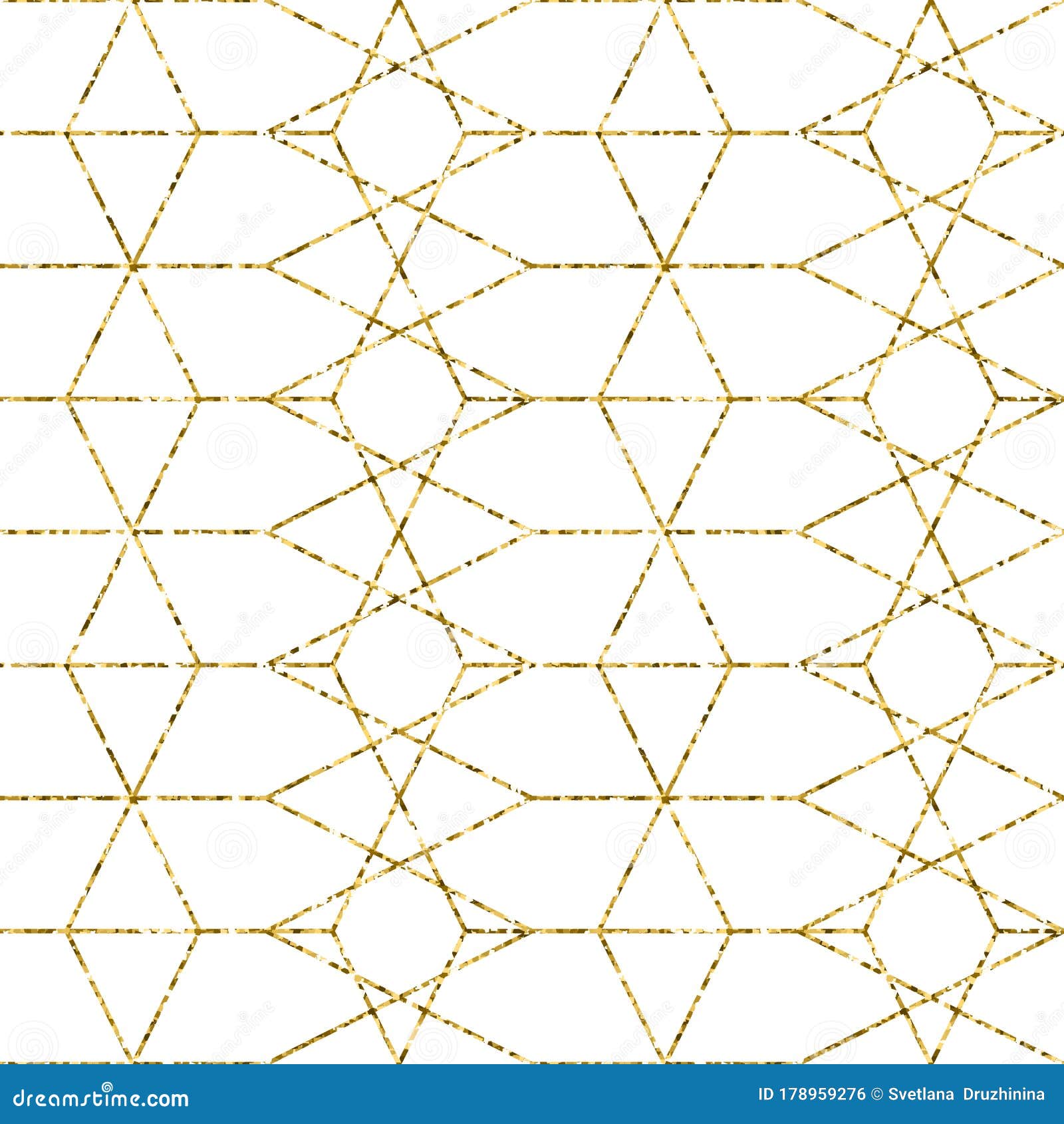 Golden Texture. Seamless Geometric Pattern. Golden Background. Vector ...