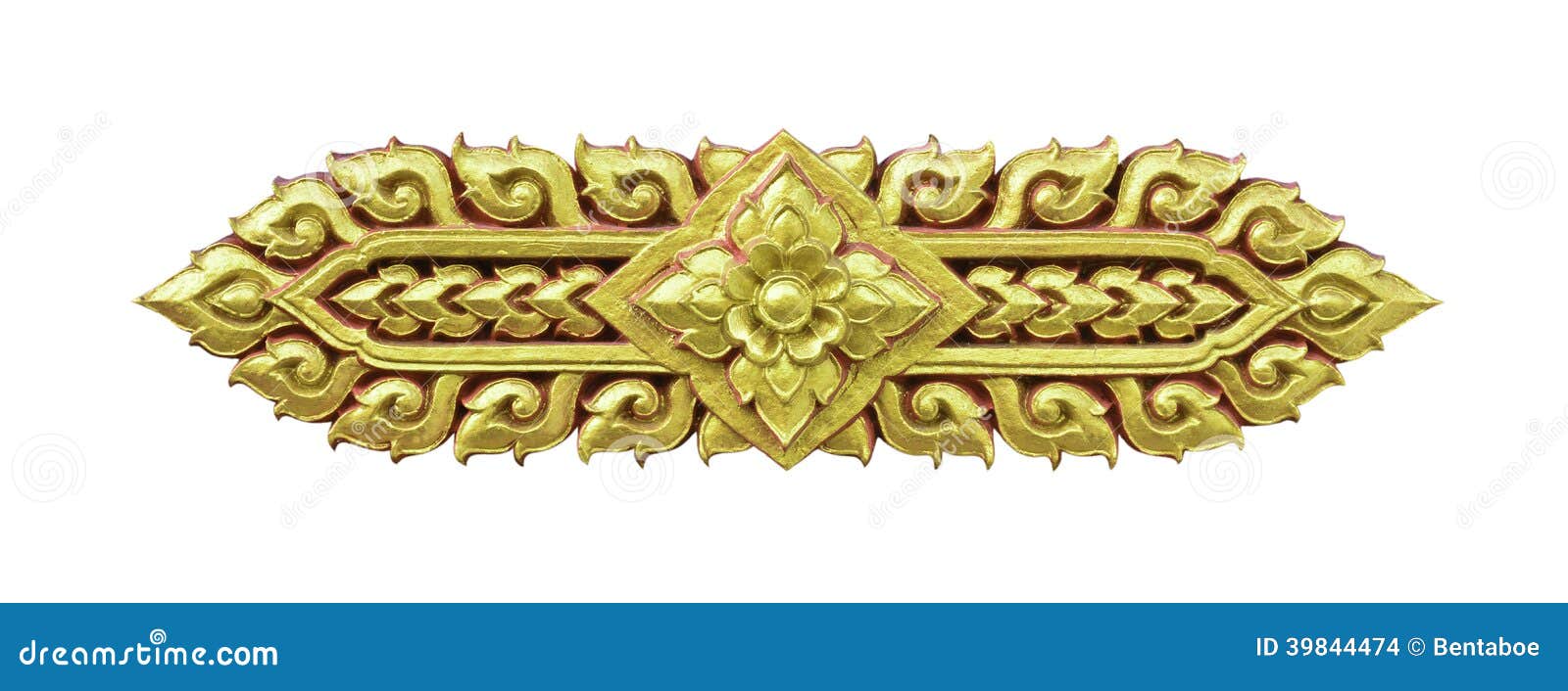 Golden Thai Decorative Pattern Isolated on White Background Stock Photo ...