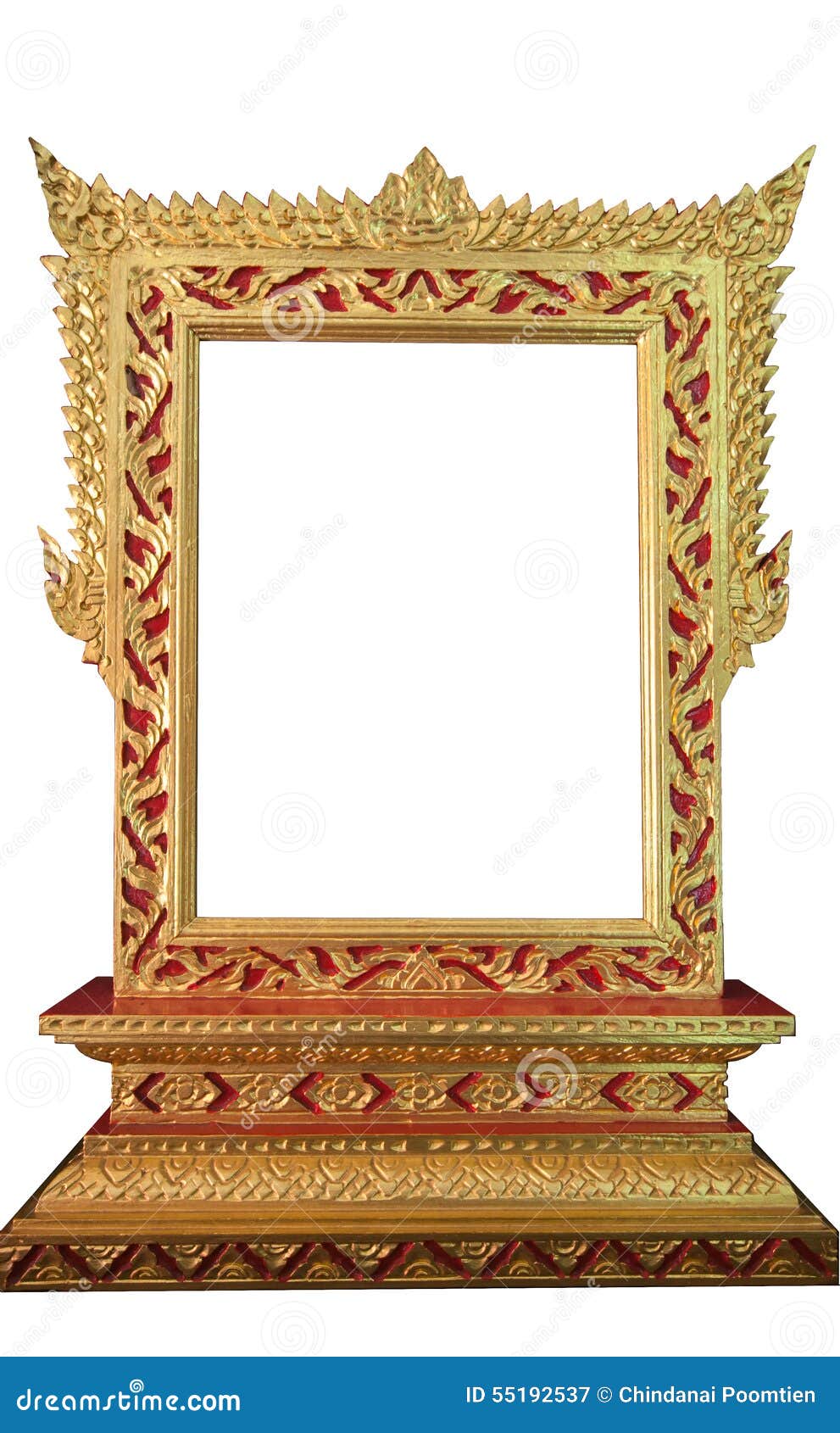 Golden Thai frame isolated stock image. Image of background - 55192537